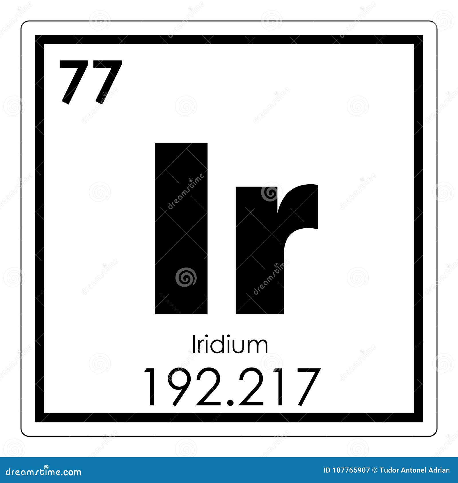 Elemento Químico Del Iridio Stock de ilustración - Ilustración de ...