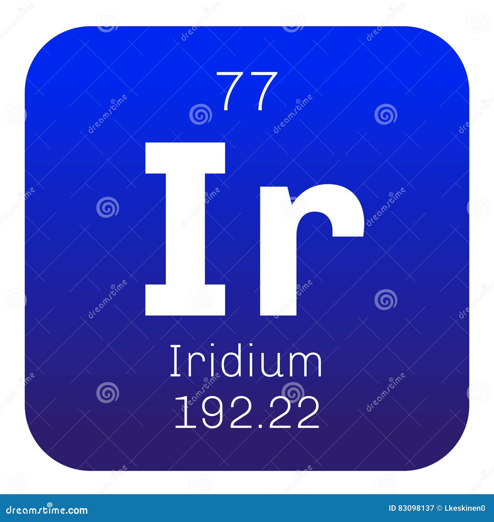 Elemento Químico Del Iridio Ilustración del Vector - Ilustración de ...