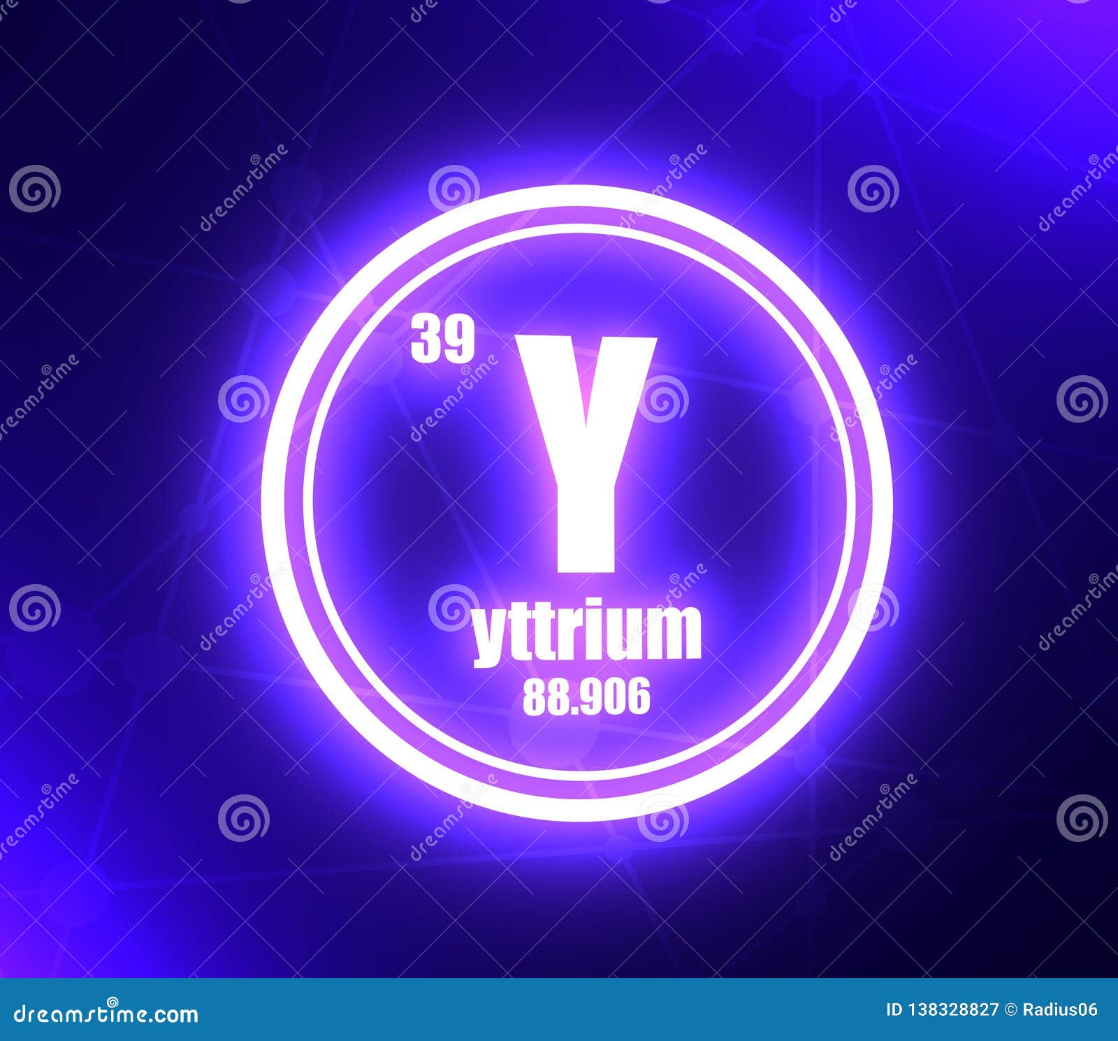Elemento químico del itrio stock de ilustración. Ilustración de bulbo ...