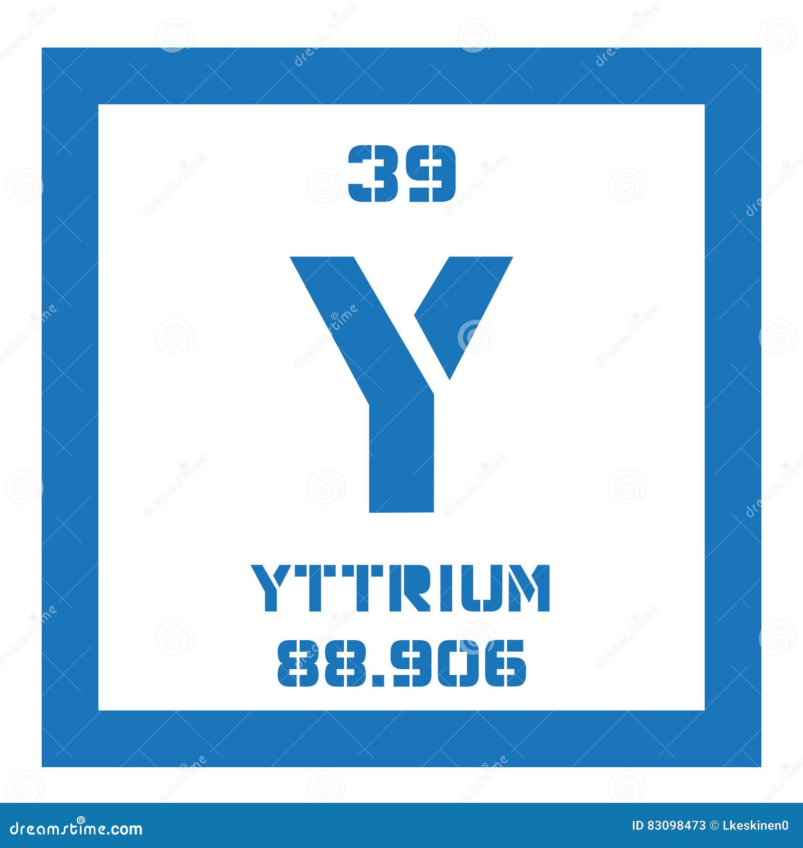 Elemento químico del itrio ilustración del vector. Ilustración de masa ...