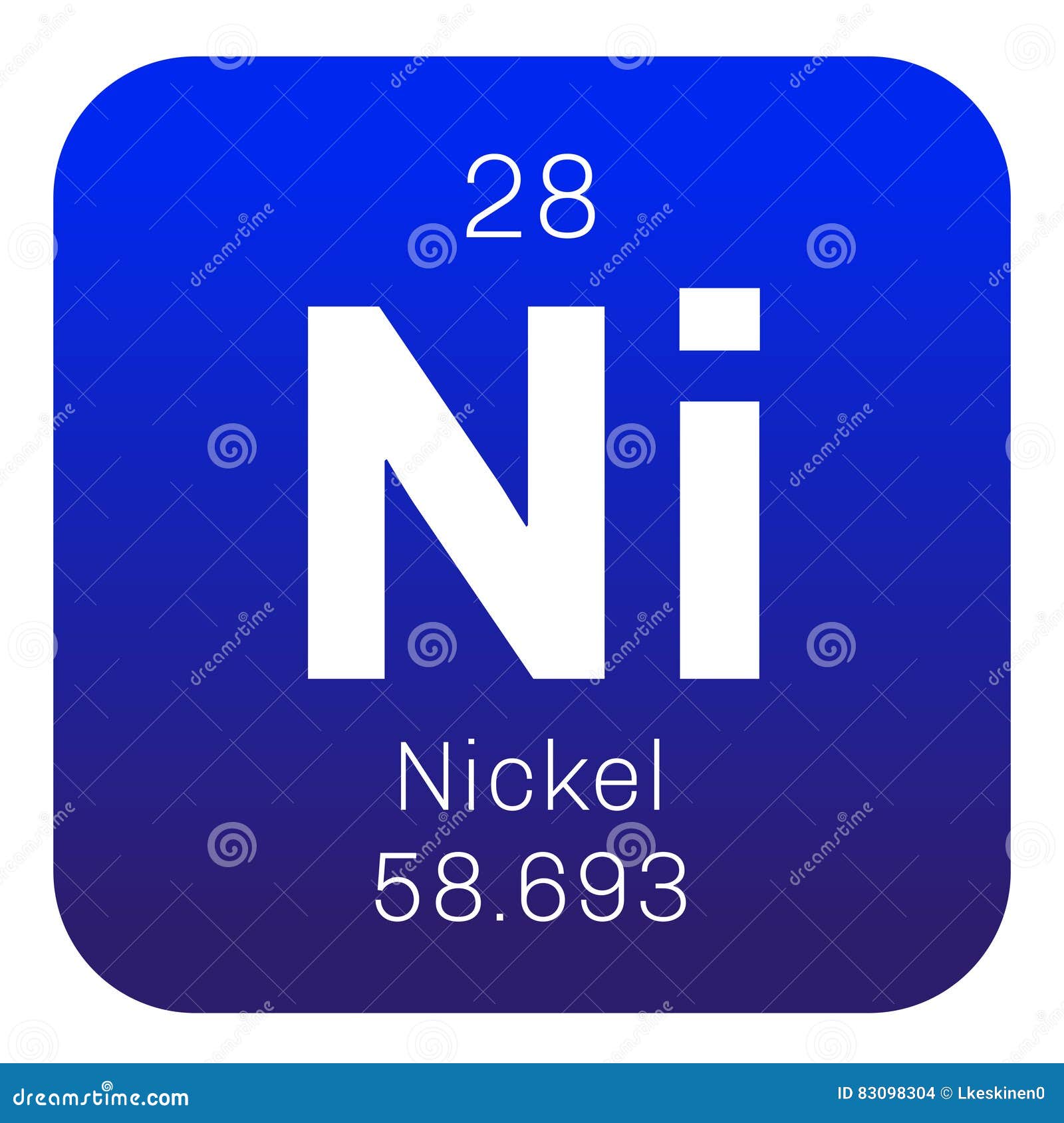 Elemento Químico Del Níquel Ilustración del Vector - Ilustración de ...