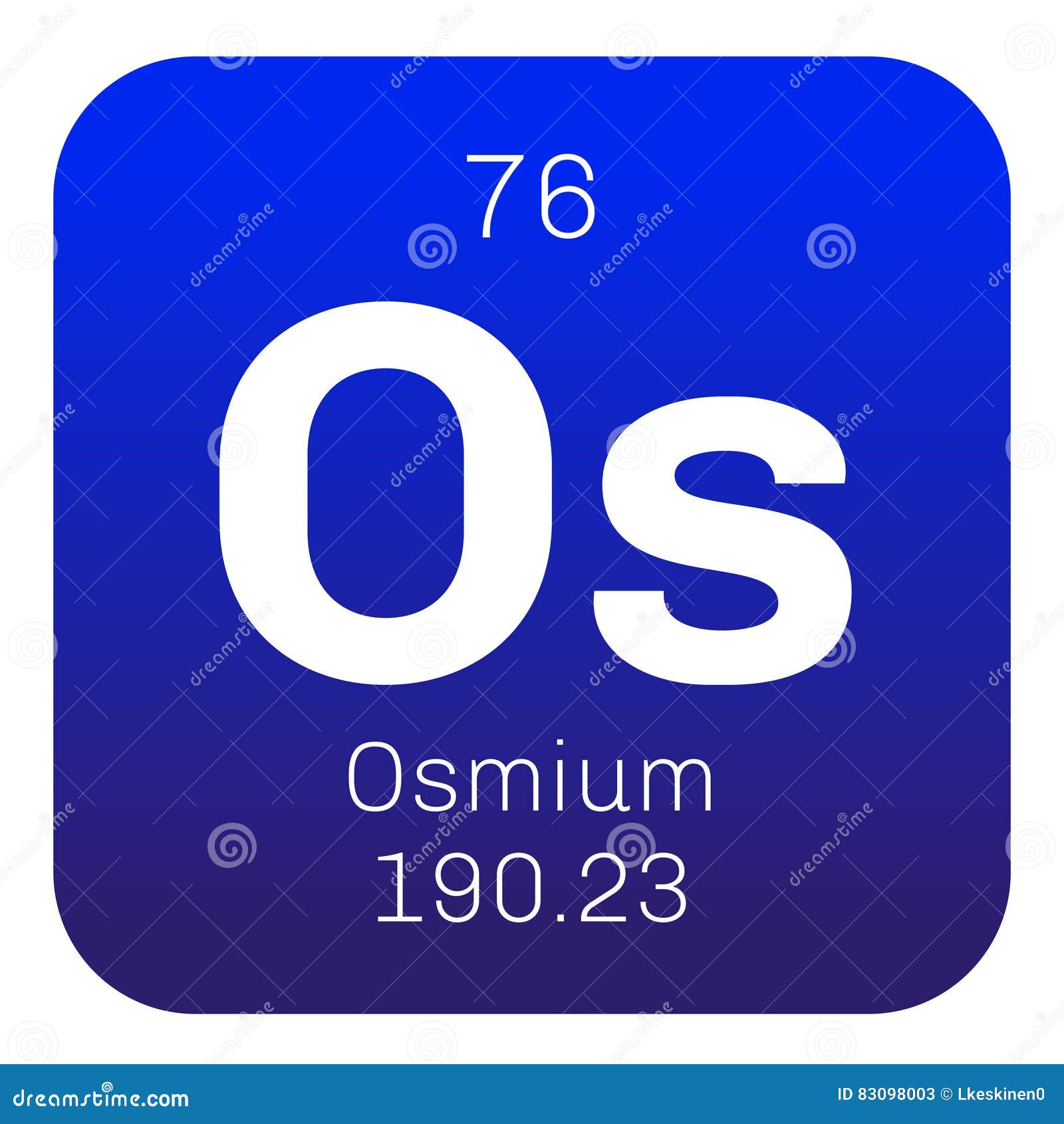 Elemento químico del osmio ilustración del vector. Ilustración de peso ...