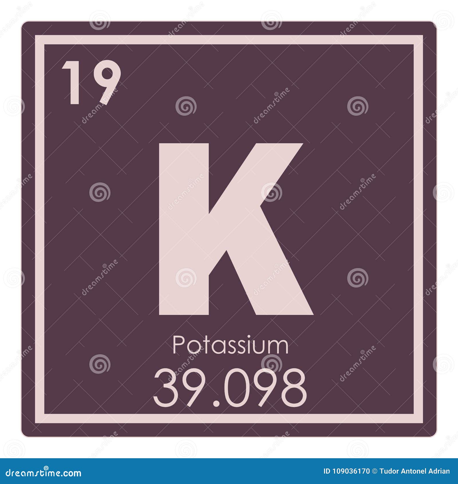 Elemento Químico Del Potasio Stock de ilustración - Ilustración de ...