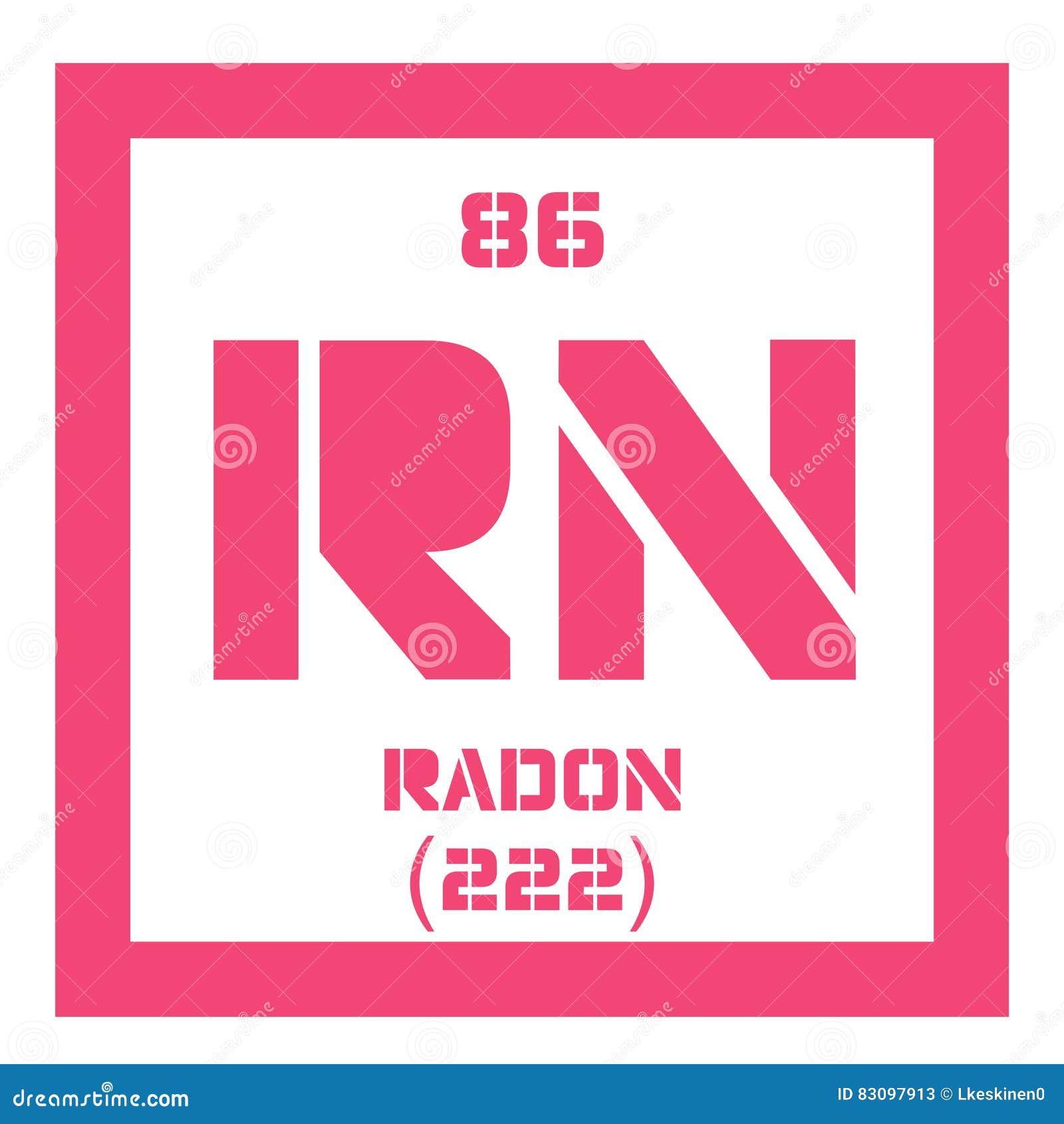 Elemento químico del radón ilustración del vector. Ilustración de ...