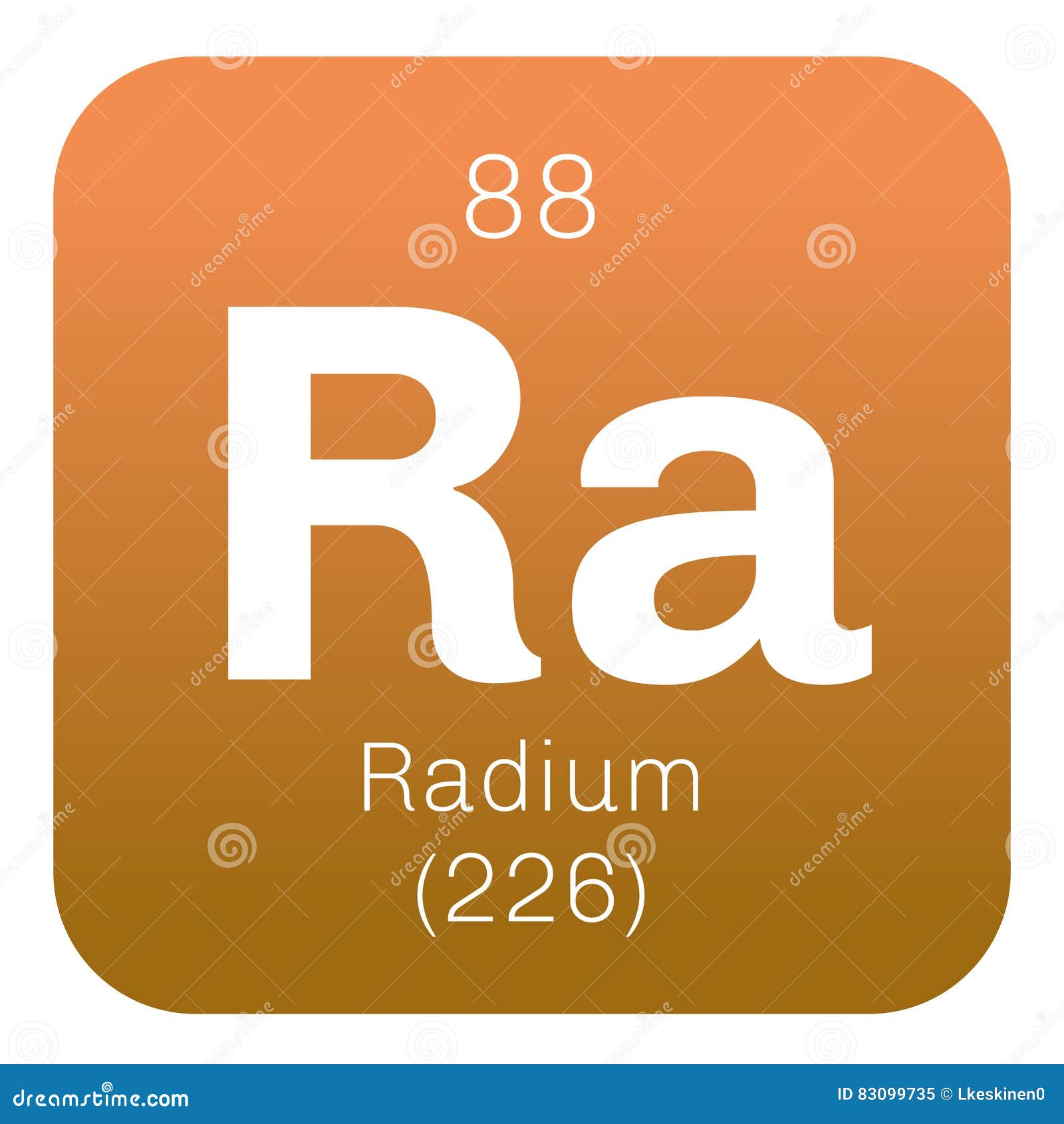 Elemento químico del radio ilustración del vector. Ilustración de ...