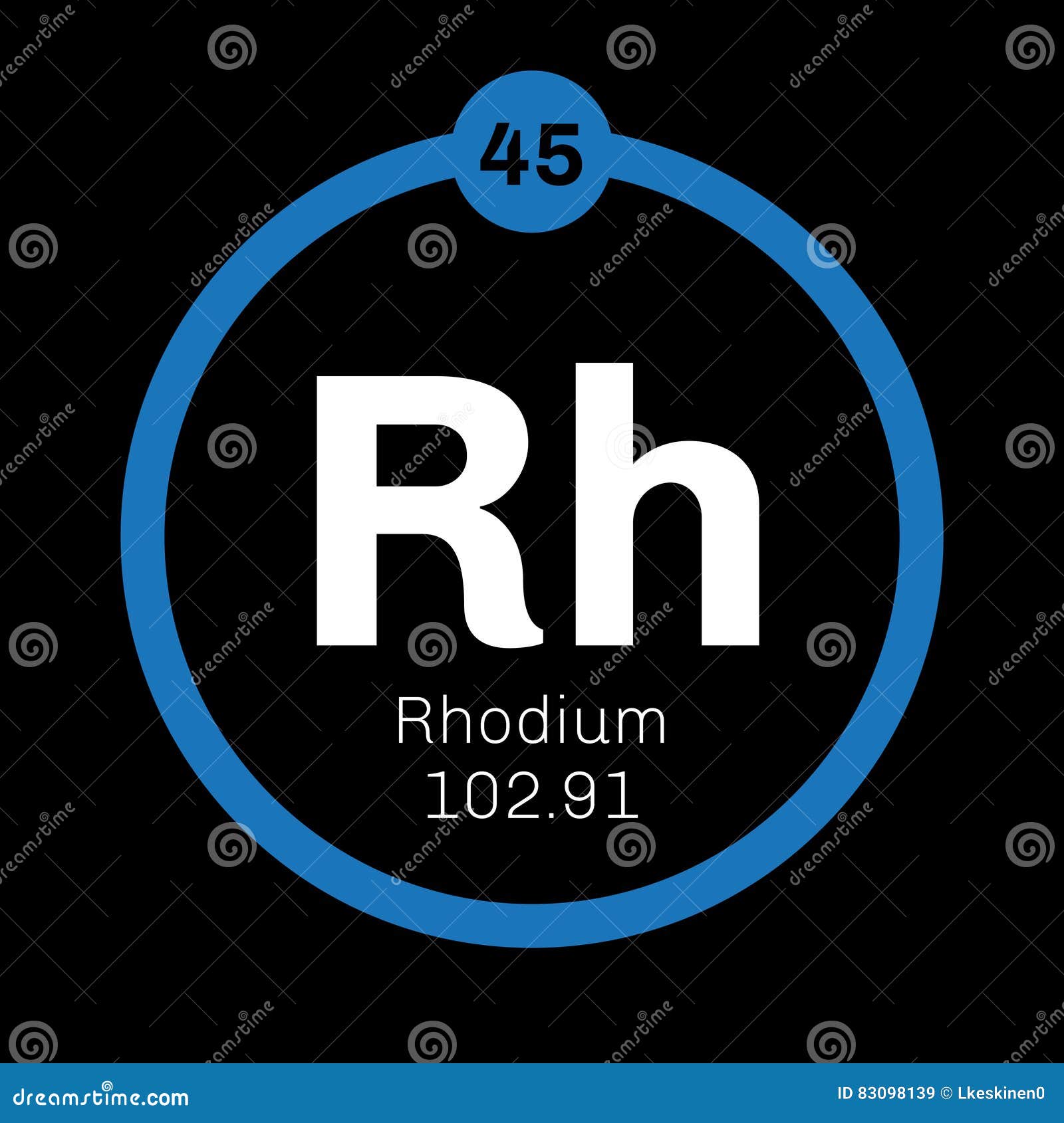 Elemento químico del rodio ilustración del vector. Ilustración de ...
