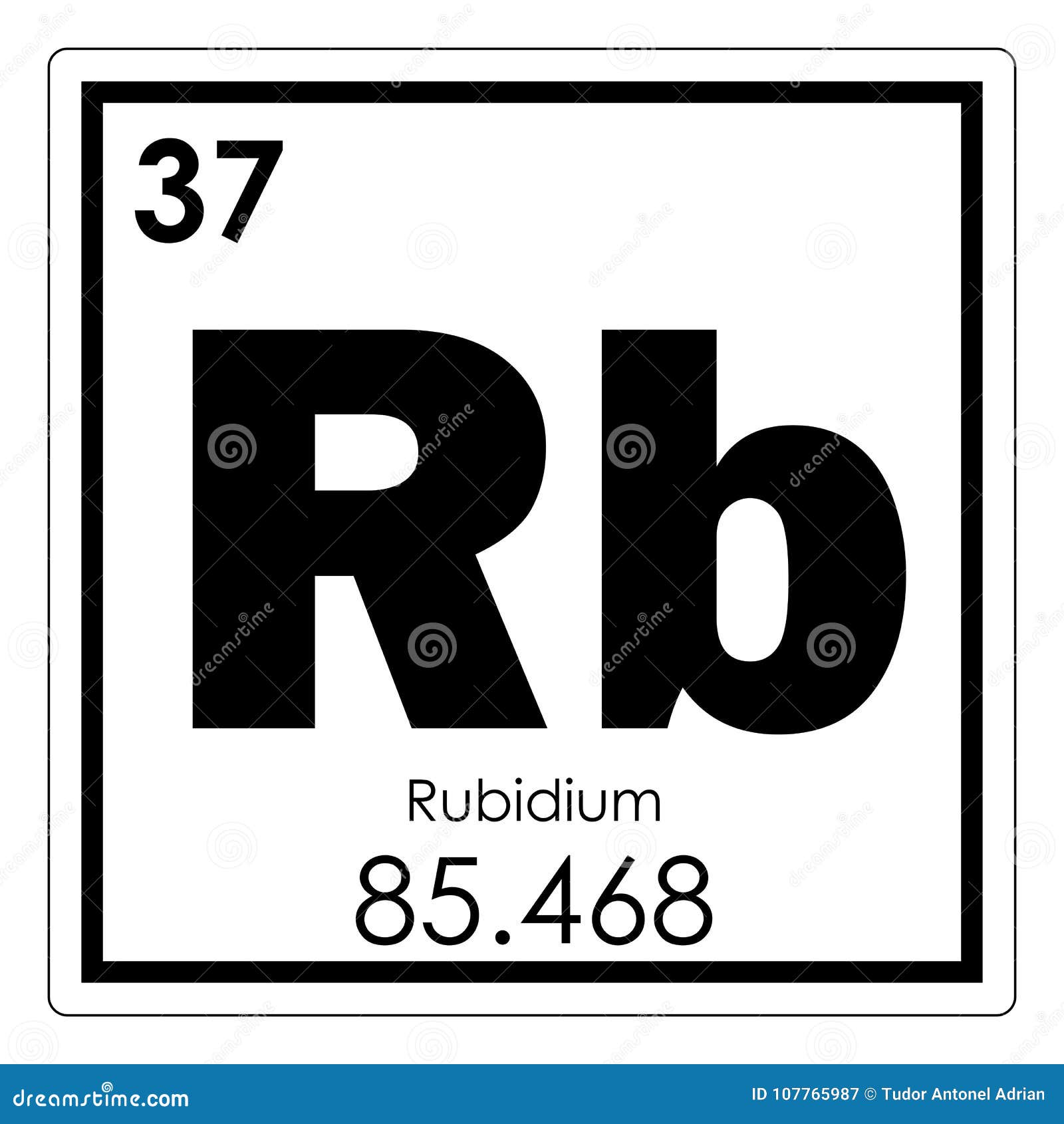 Elemento Químico Del Rubidio Stock de ilustración - Ilustración de ...