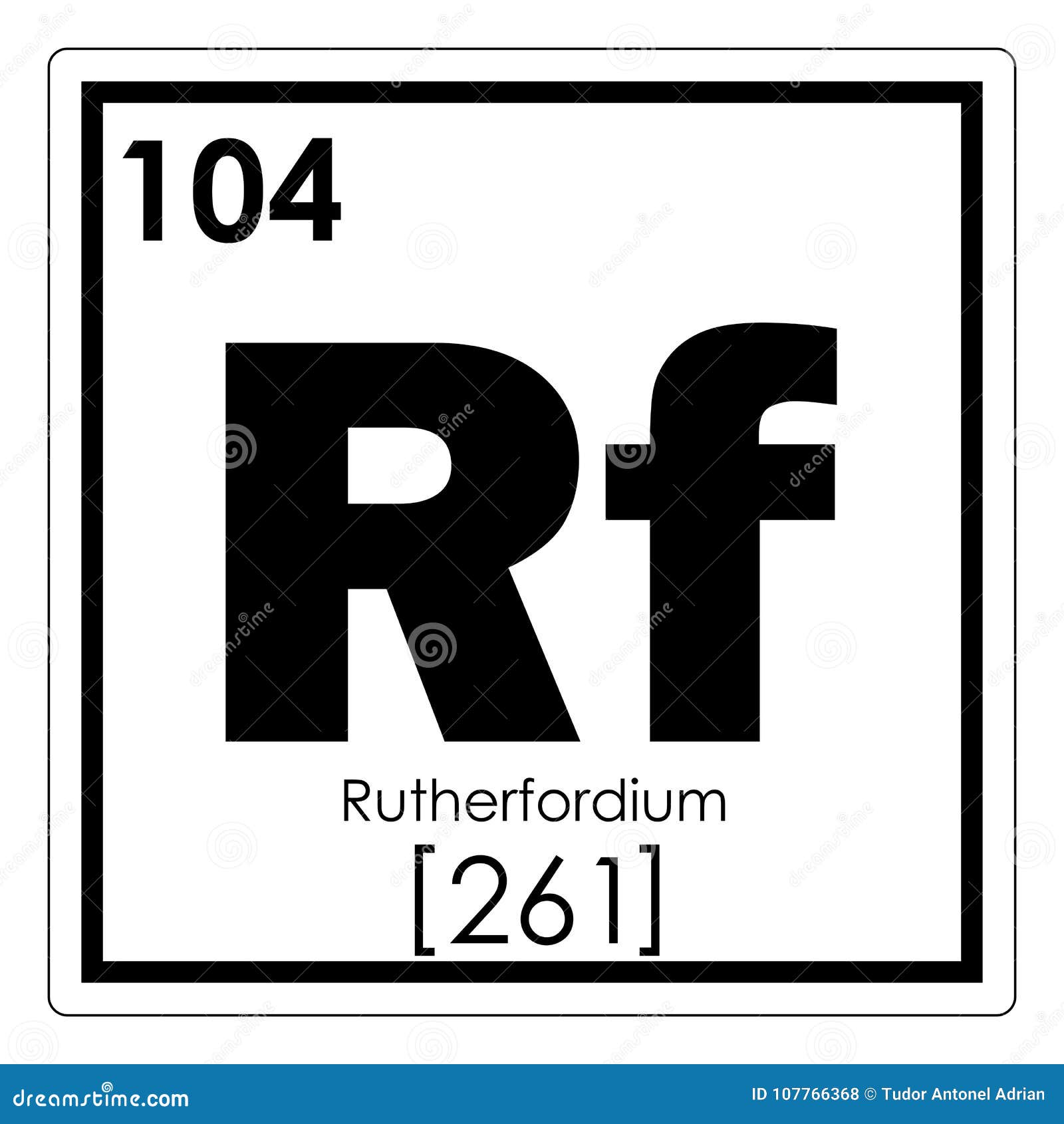 Elemento Químico Del Rutherfordium Stock de ilustración - Ilustración ...