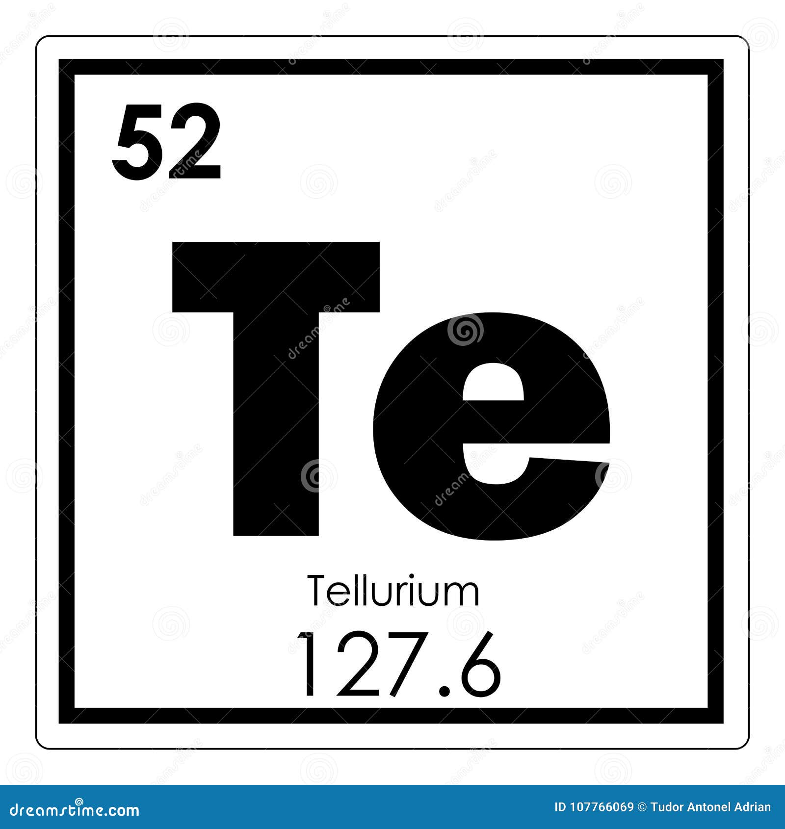 Elemento Químico Del Telurio Stock de ilustración - Ilustración de ...