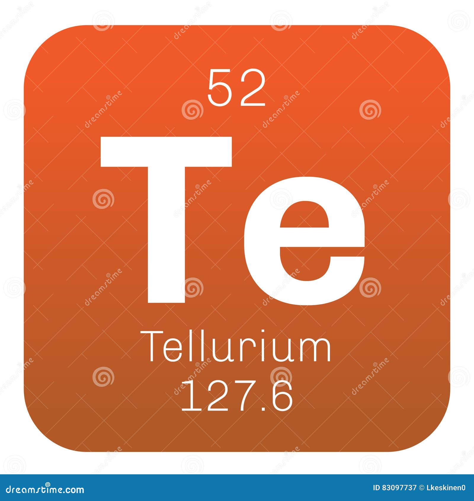 Elemento Químico Del Telurio Ilustración del Vector - Ilustración de ...