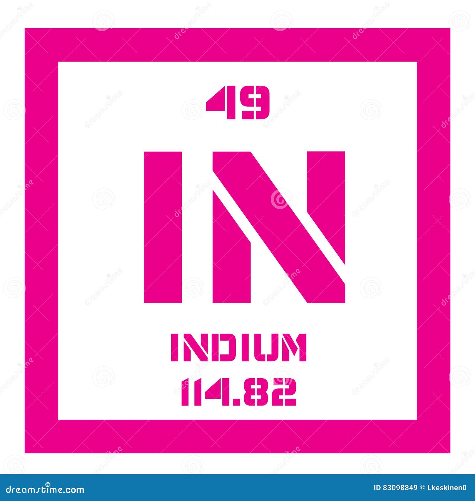 Elemento químico do índio ilustração do vetor. Ilustração de tabela ...