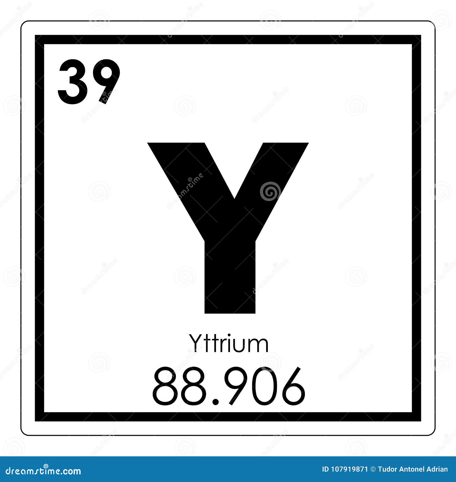 Elemento químico do ítrio imagem de stock. Imagem de ciência - 107919871