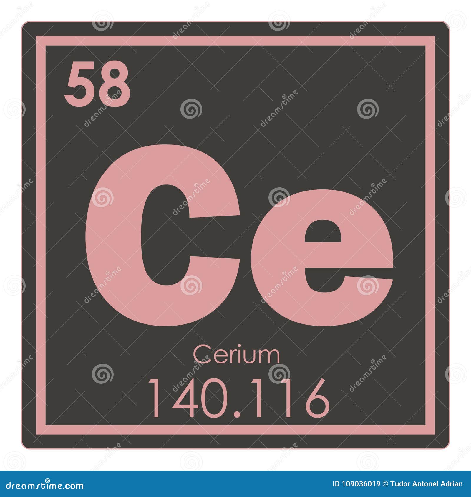Elemento químico do cério ilustração stock. Ilustração de cério - 109036019