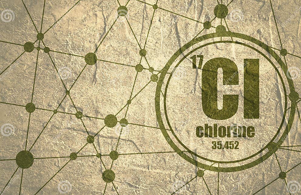 Elemento químico do cloro ilustração stock. Ilustração de molecular ...
