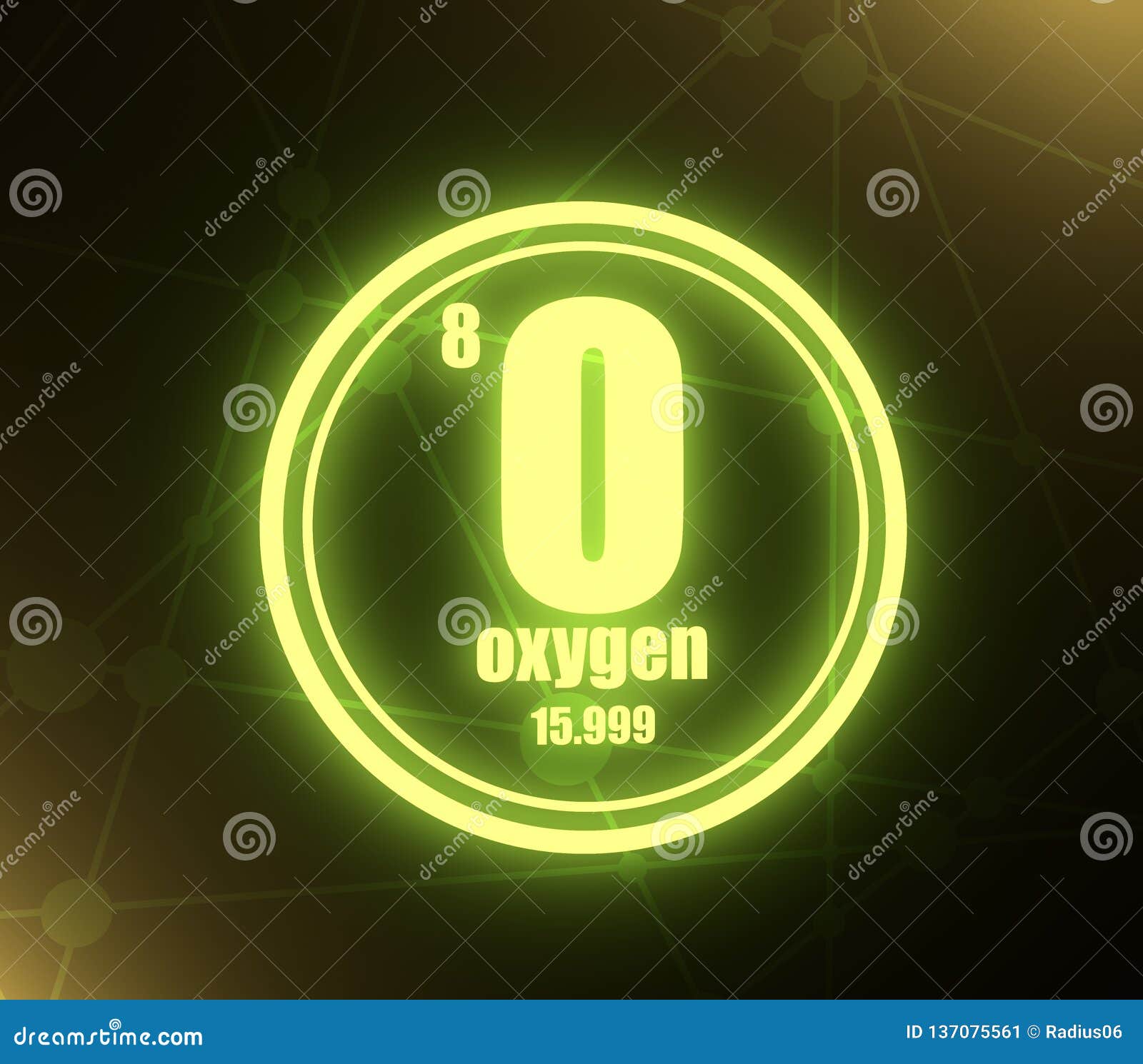 Elemento Químico Do Oxigênio Ilustração Stock - Ilustração de molecular ...