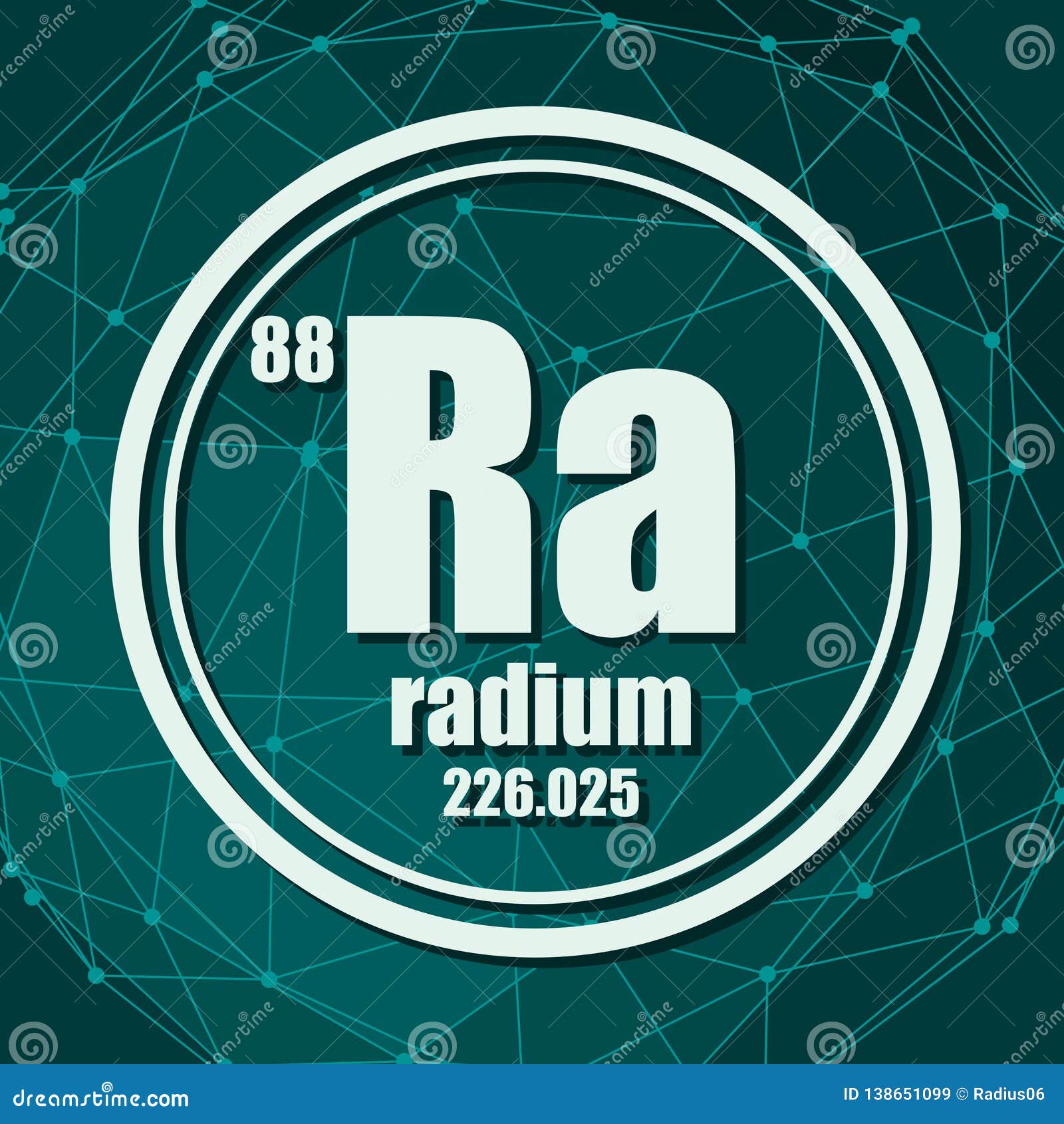 Elemento químico do rádio ilustração do vetor. Ilustração de massa ...