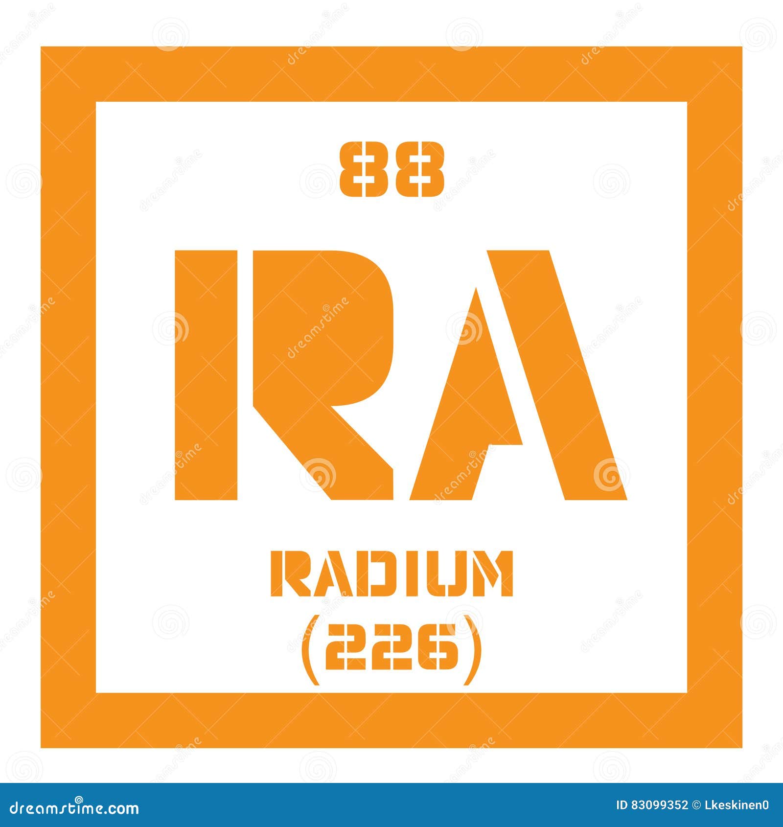 Elemento químico do rádio ilustração do vetor. Ilustração de tabela ...