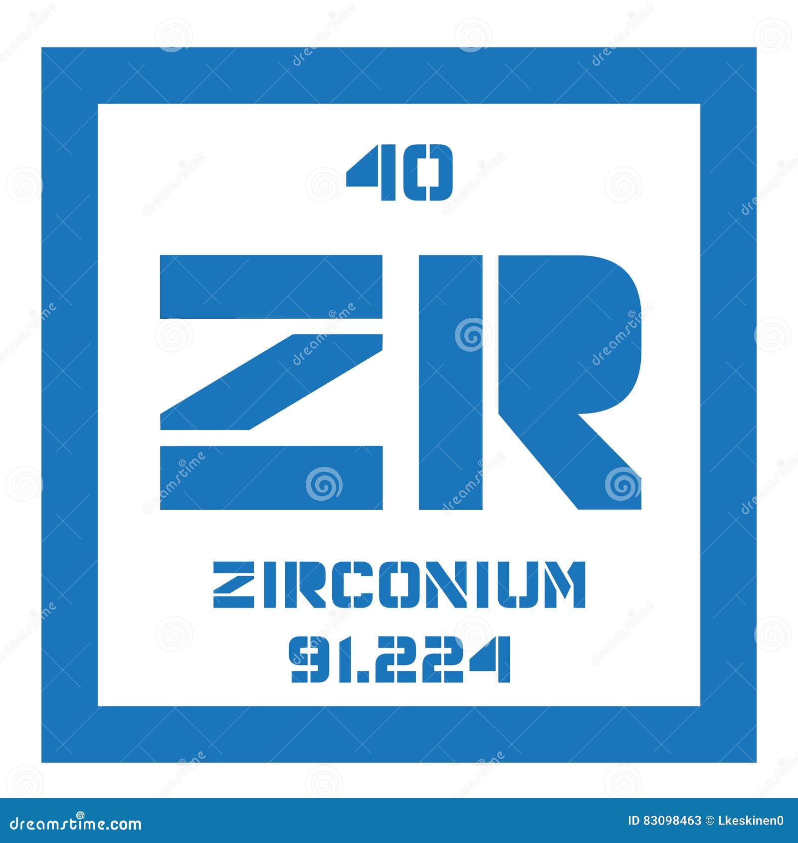Elemento Químico Do Zircônio Ilustração do Vetor - Ilustração de sinal ...