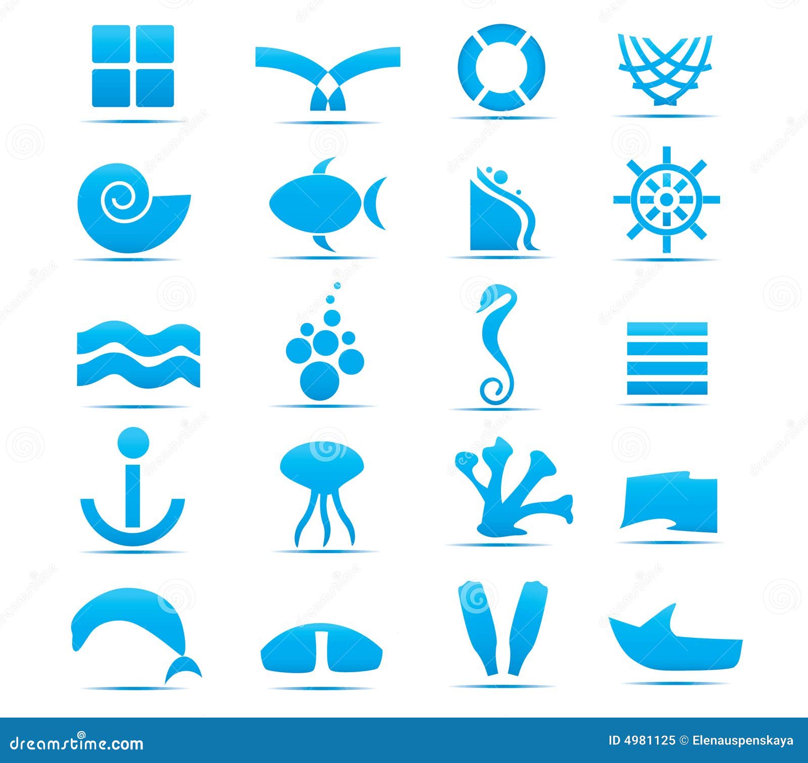 Elementos Abstractos Del Diseño Del Mar Ilustración del Vector ...