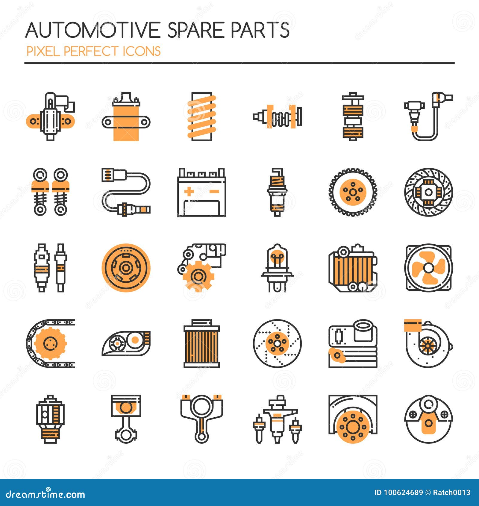 Elementos Automotrices Del Recambio Ilustración del Vector ...