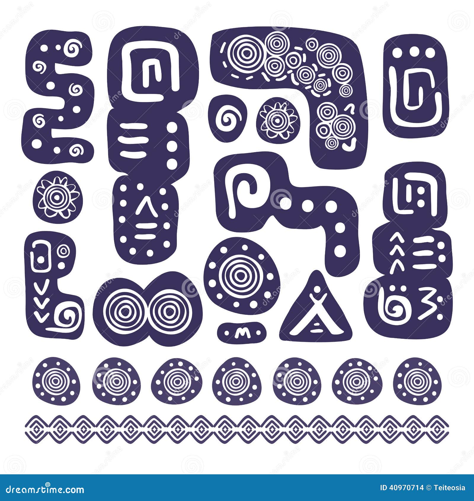 Elementos Aztecas Del Diseño Ilustración del Vector - Ilustración de ...