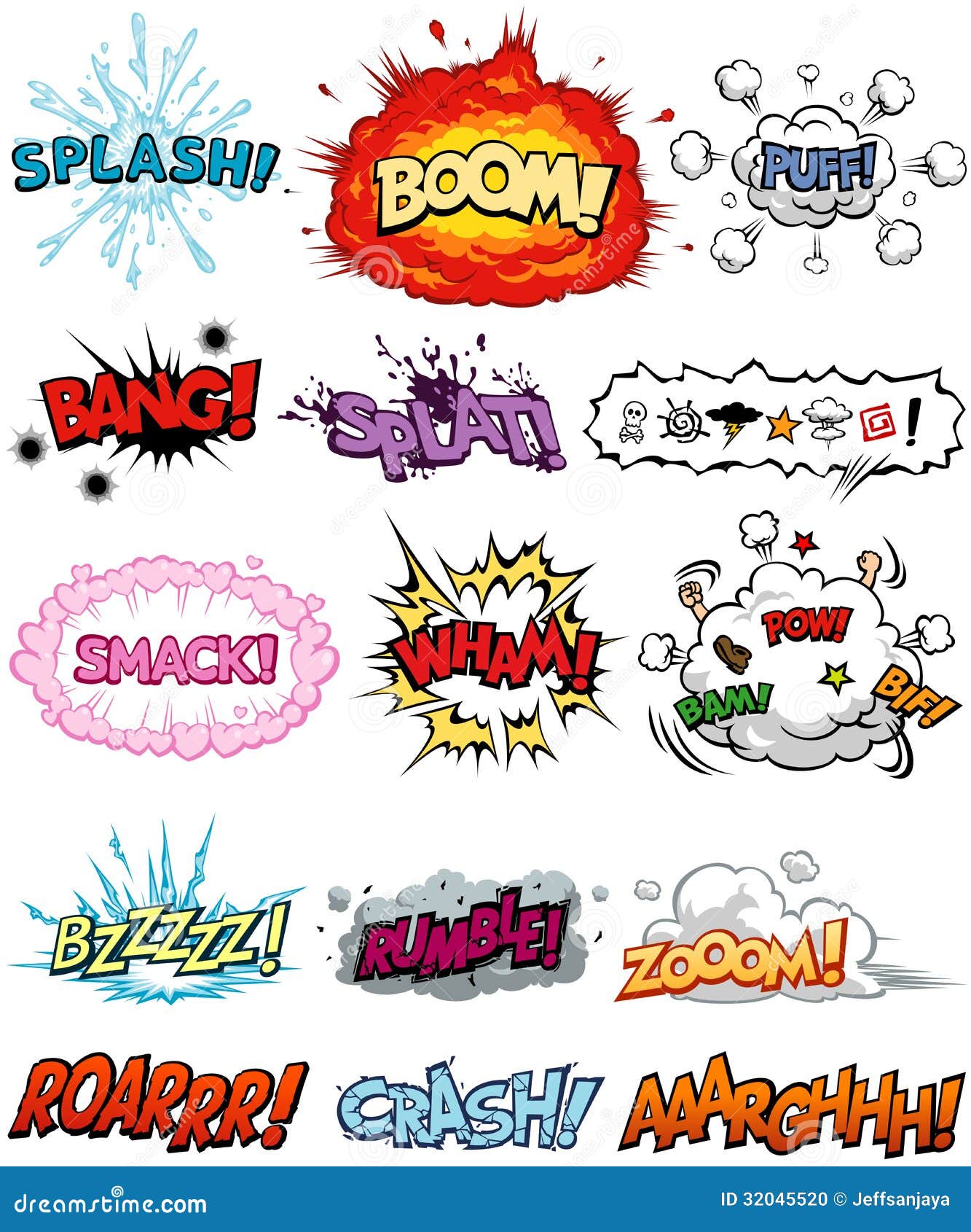 Elementos cómicos ilustración del vector. Ilustración de puntal - 32045520