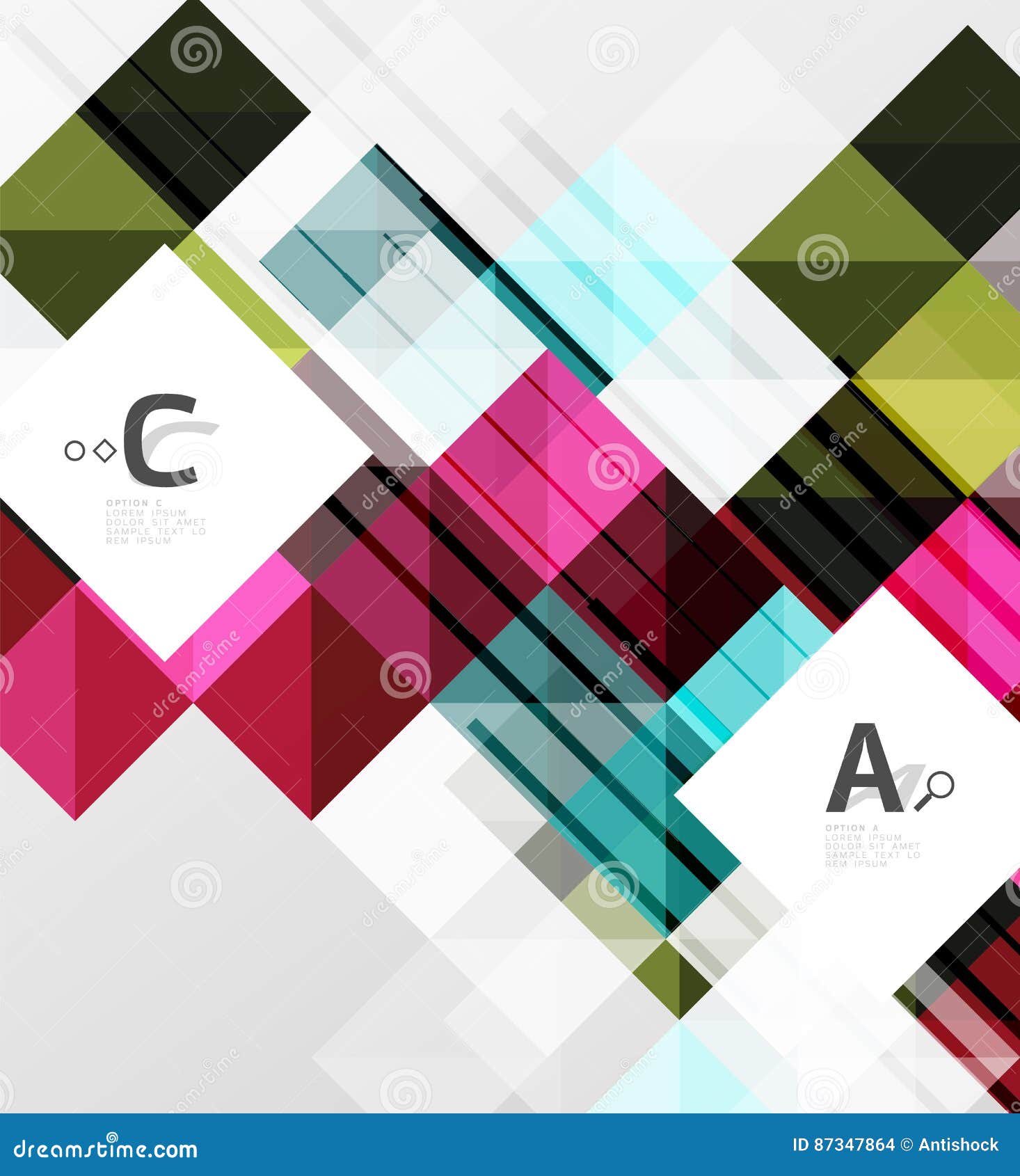 Elementos Cuadrados Con Infographics Y Opciones Stock de ilustración ...