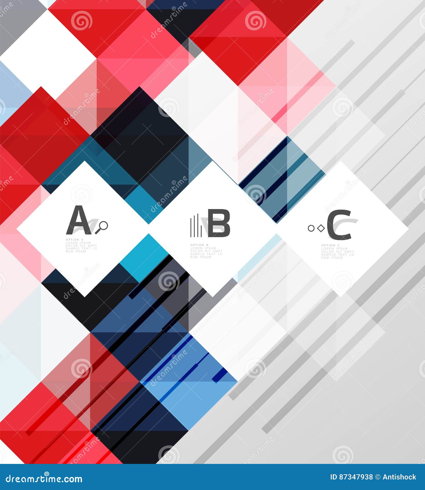 Elementos Cuadrados Con Infographics Y Opciones Stock de ilustración ...