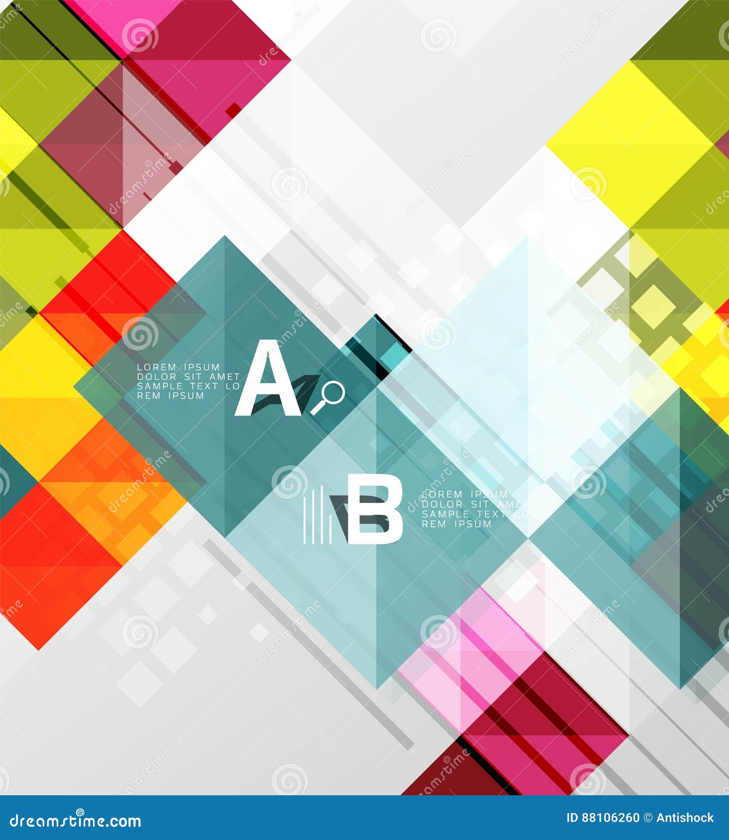 Elementos Cuadrados Con Infographics Y Opciones Stock de ilustración ...