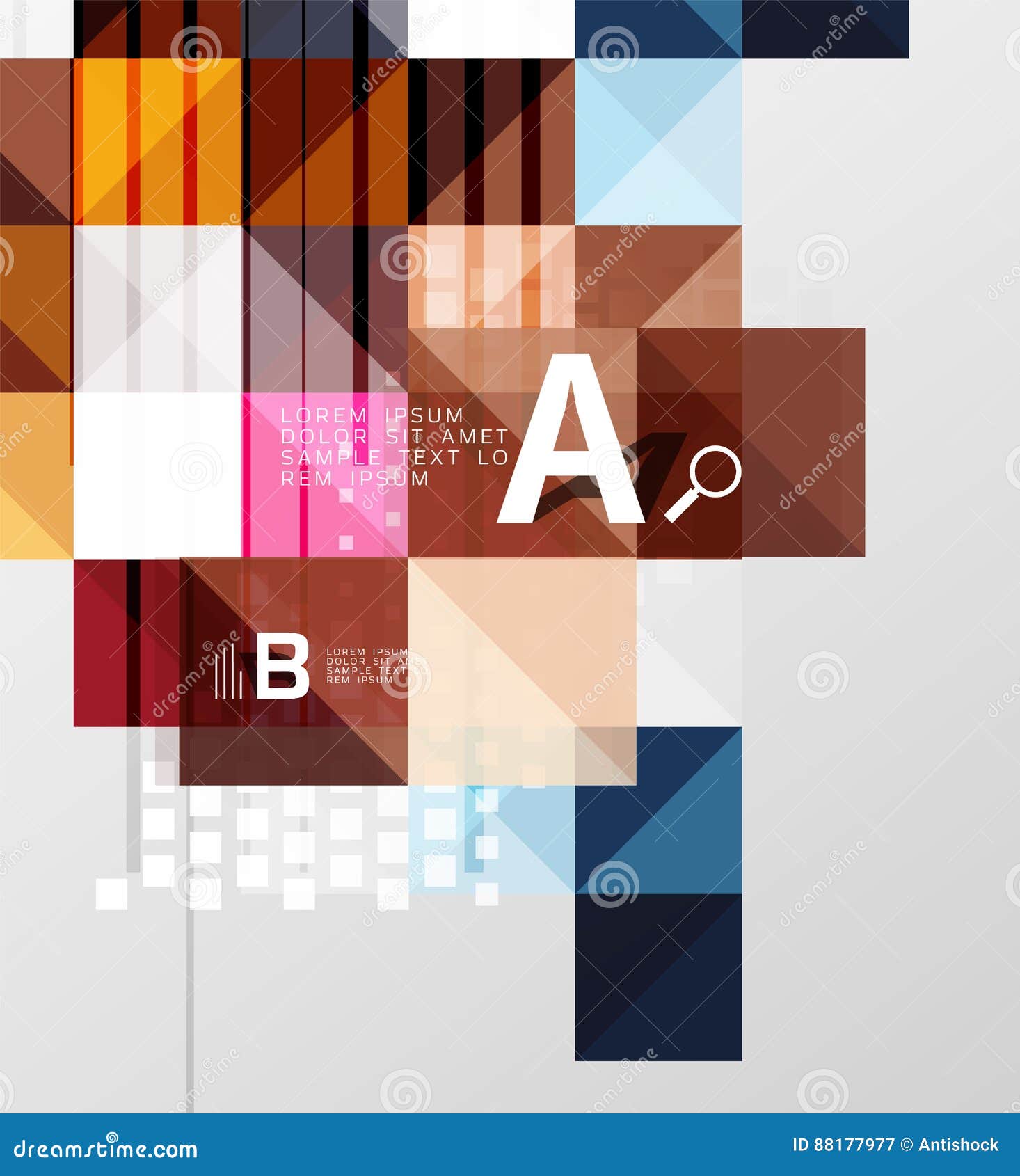 Elementos Cuadrados Con Infographics Y Opciones Stock de ilustración ...