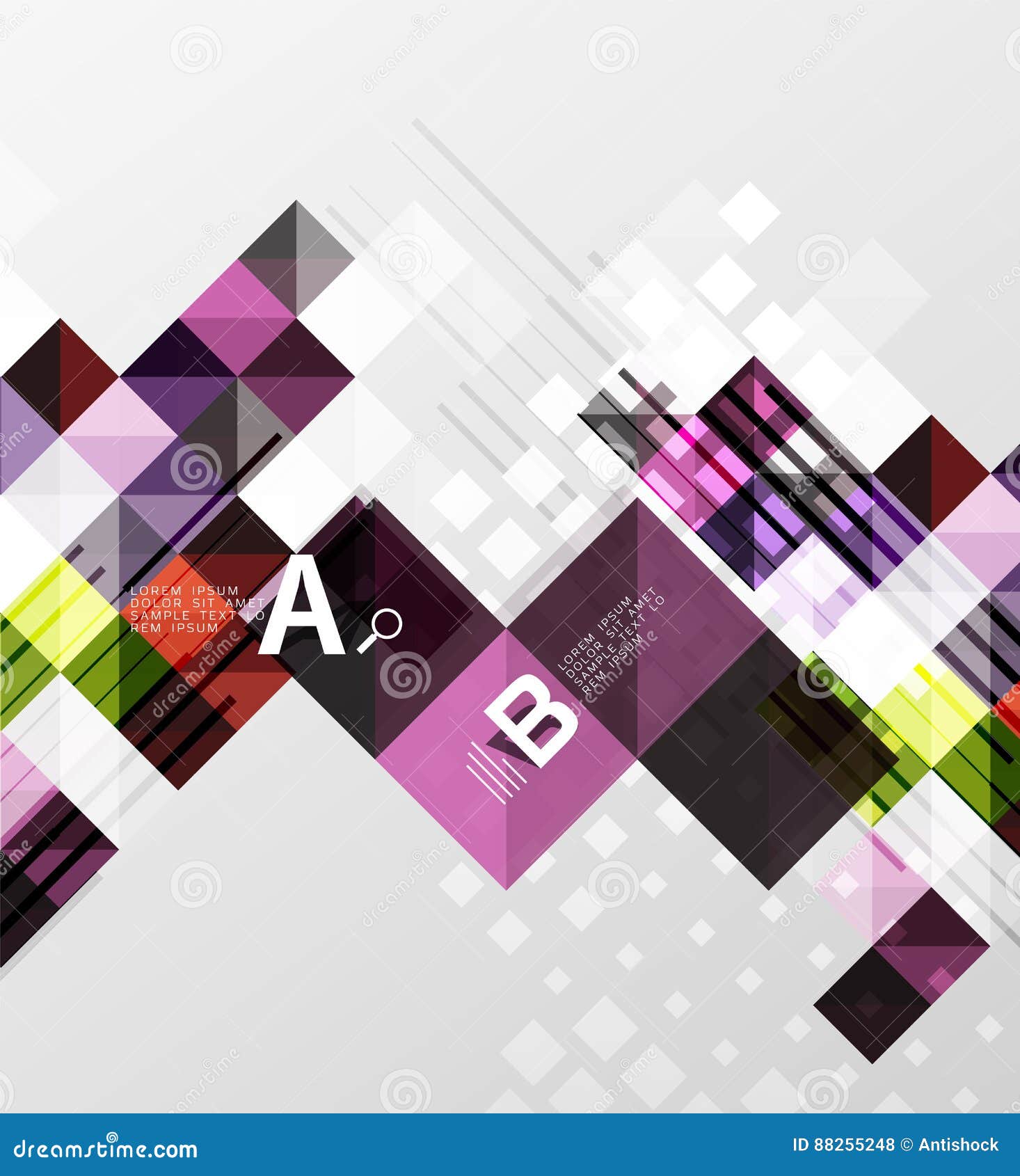 Elementos Cuadrados Con Infographics Y Opciones Stock de ilustración ...