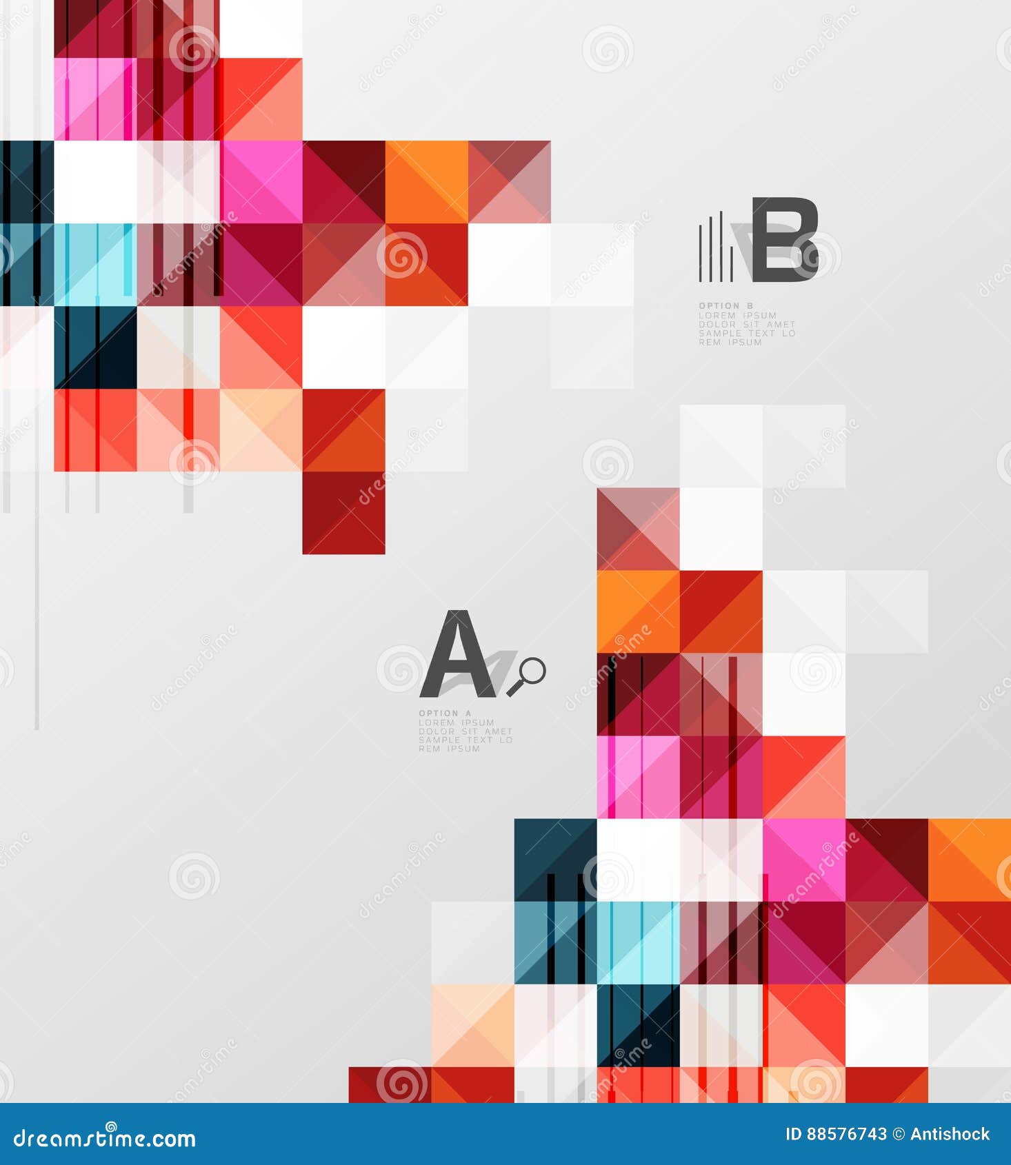 Elementos Cuadrados Con Infographics Y Opciones Stock de ilustración ...