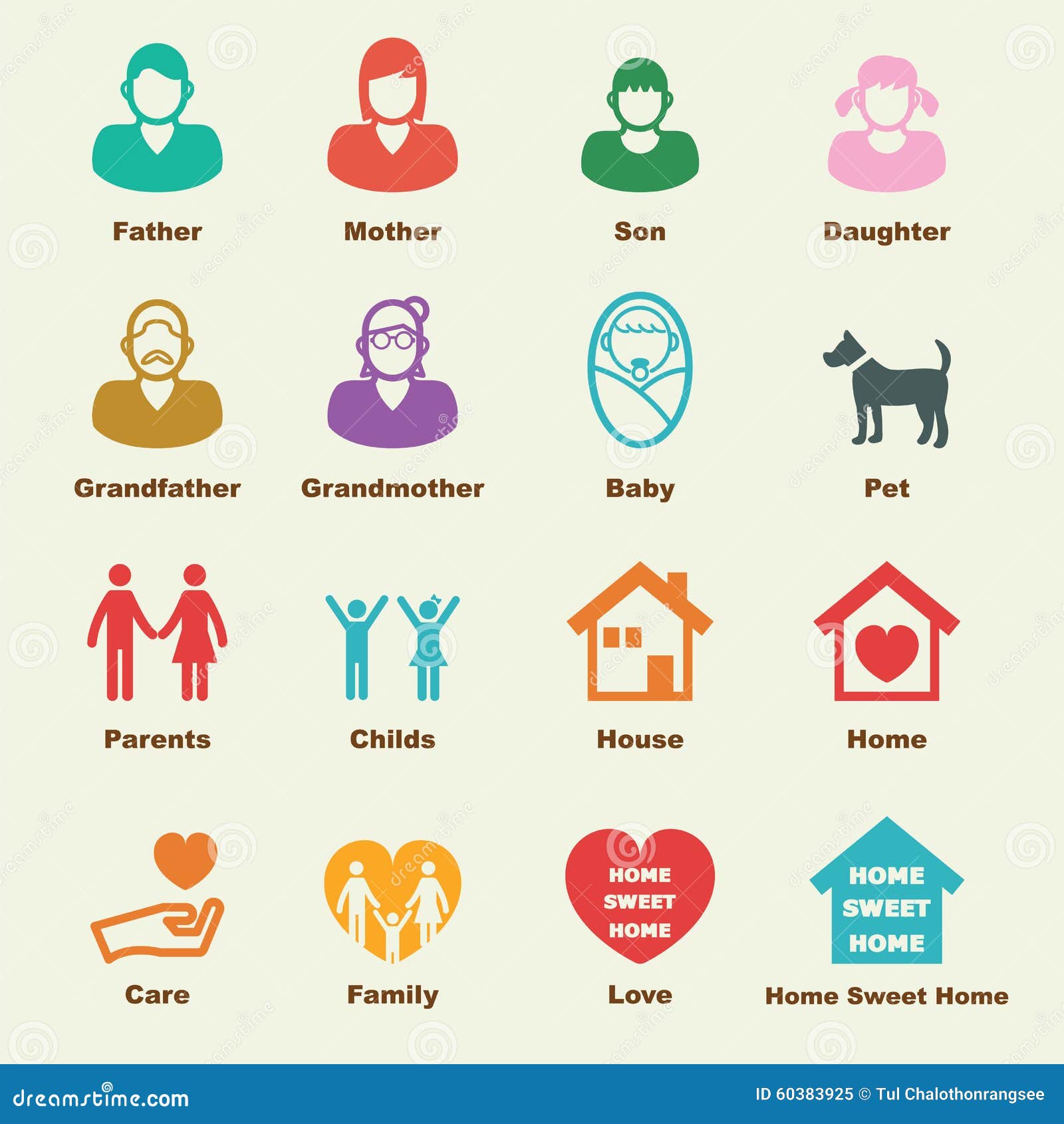 Elementos da família ilustração do vetor. Ilustração de avô - 60383925