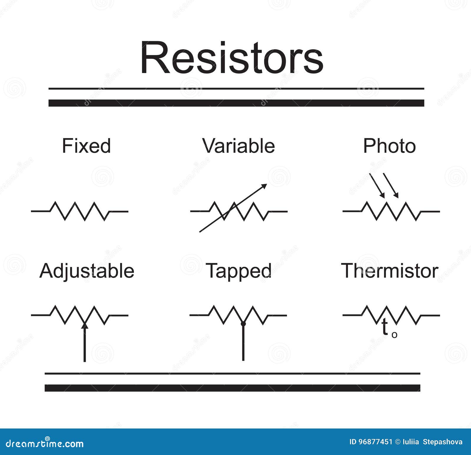Elementos De Circuito Eléctrico Resistores Ilustración del Vector ...
