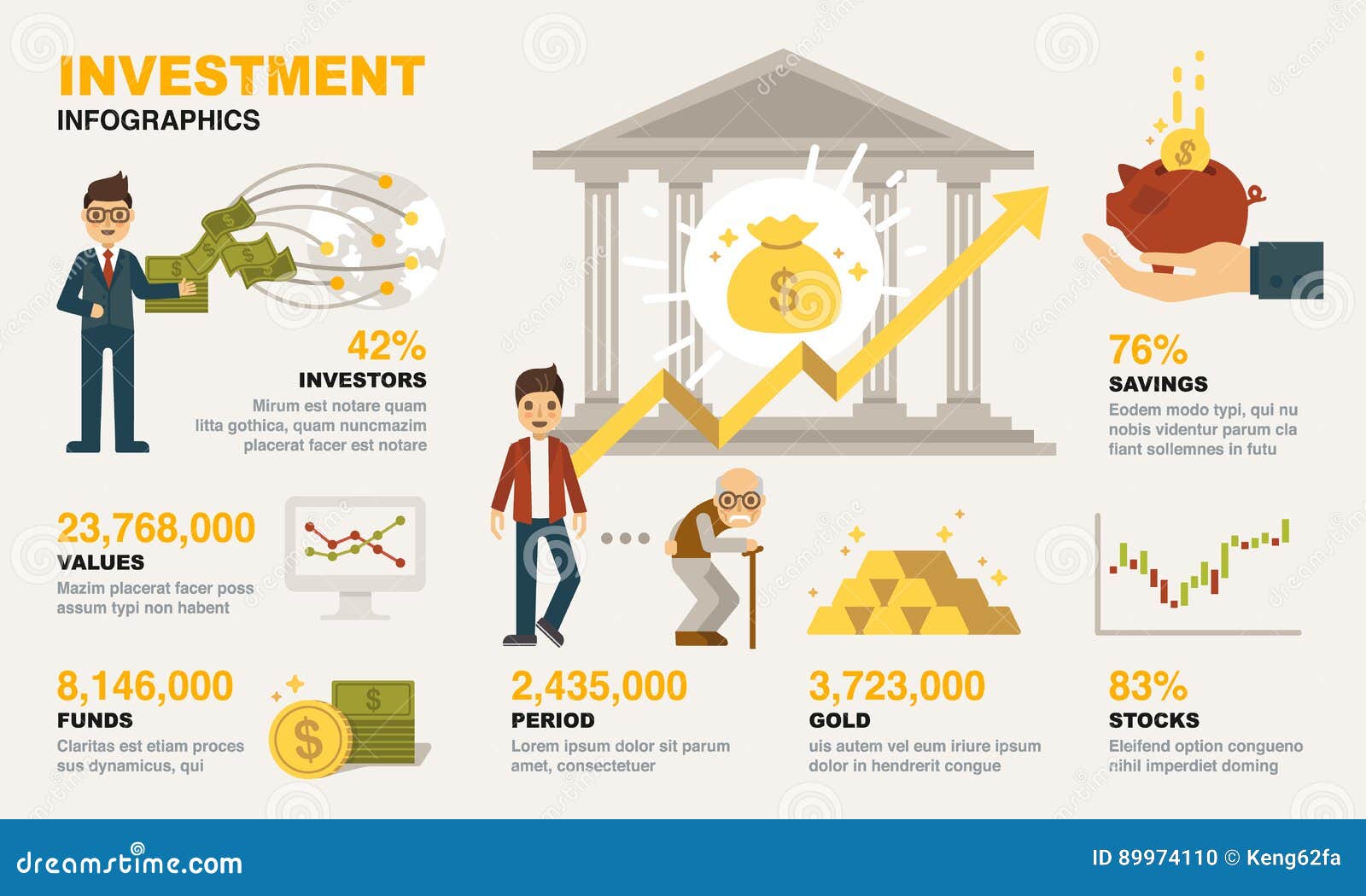 Elementos De Infographic De La Inversión Ilustración del Vector ...