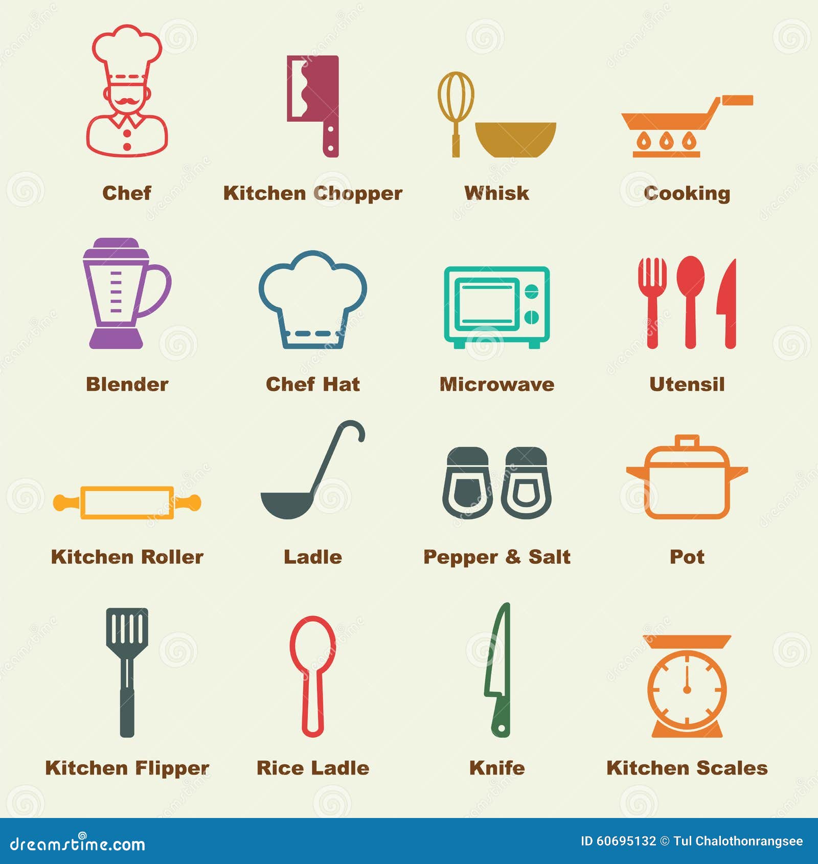 Elementos de la cocina ilustración del vector. Ilustración de microonda ...