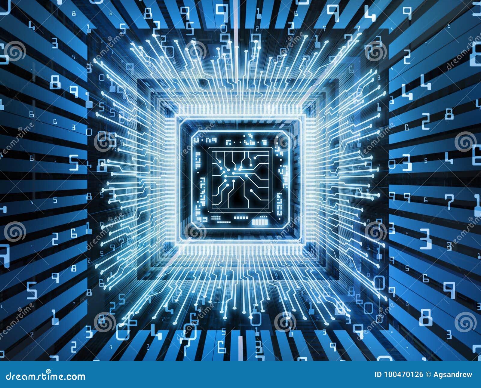 Elementos De La CPU Del Ordenador Stock de ilustración - Ilustración de ...