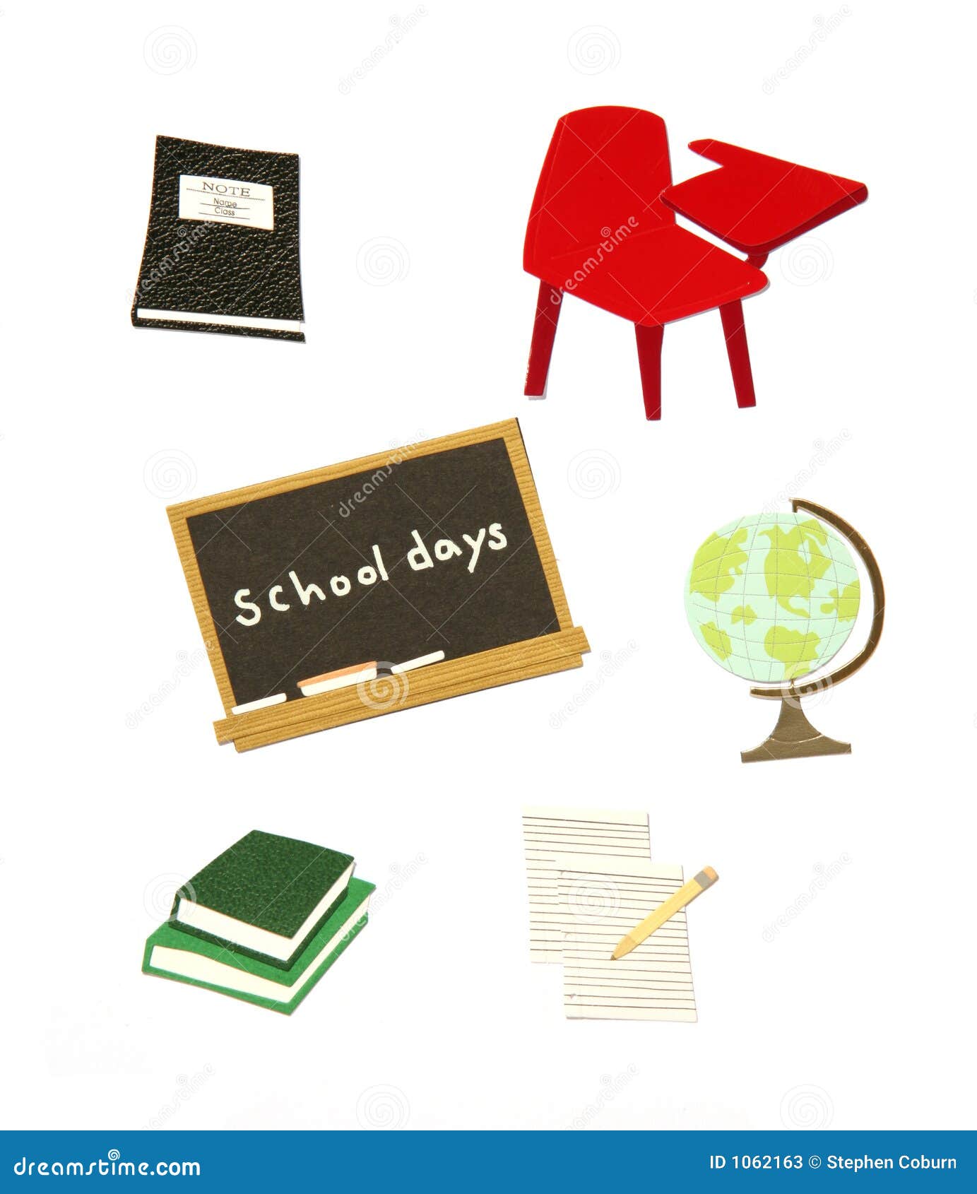 Elementos de la escuela imagen de archivo. Imagen de aprenda - 1062163