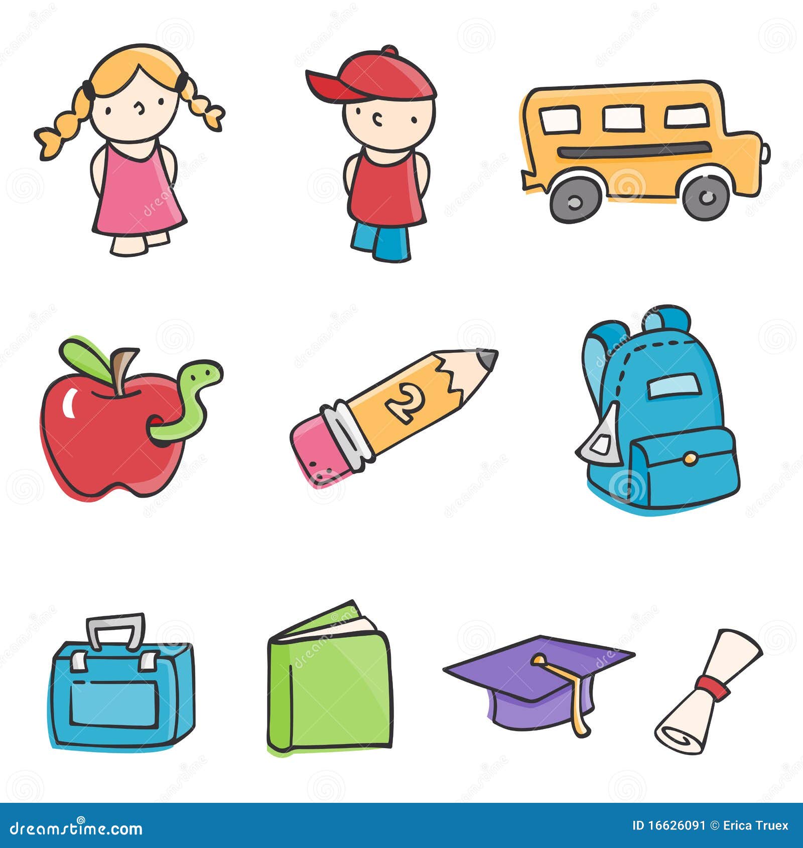 Elementos de la escuela ilustración del vector. Ilustración de ...