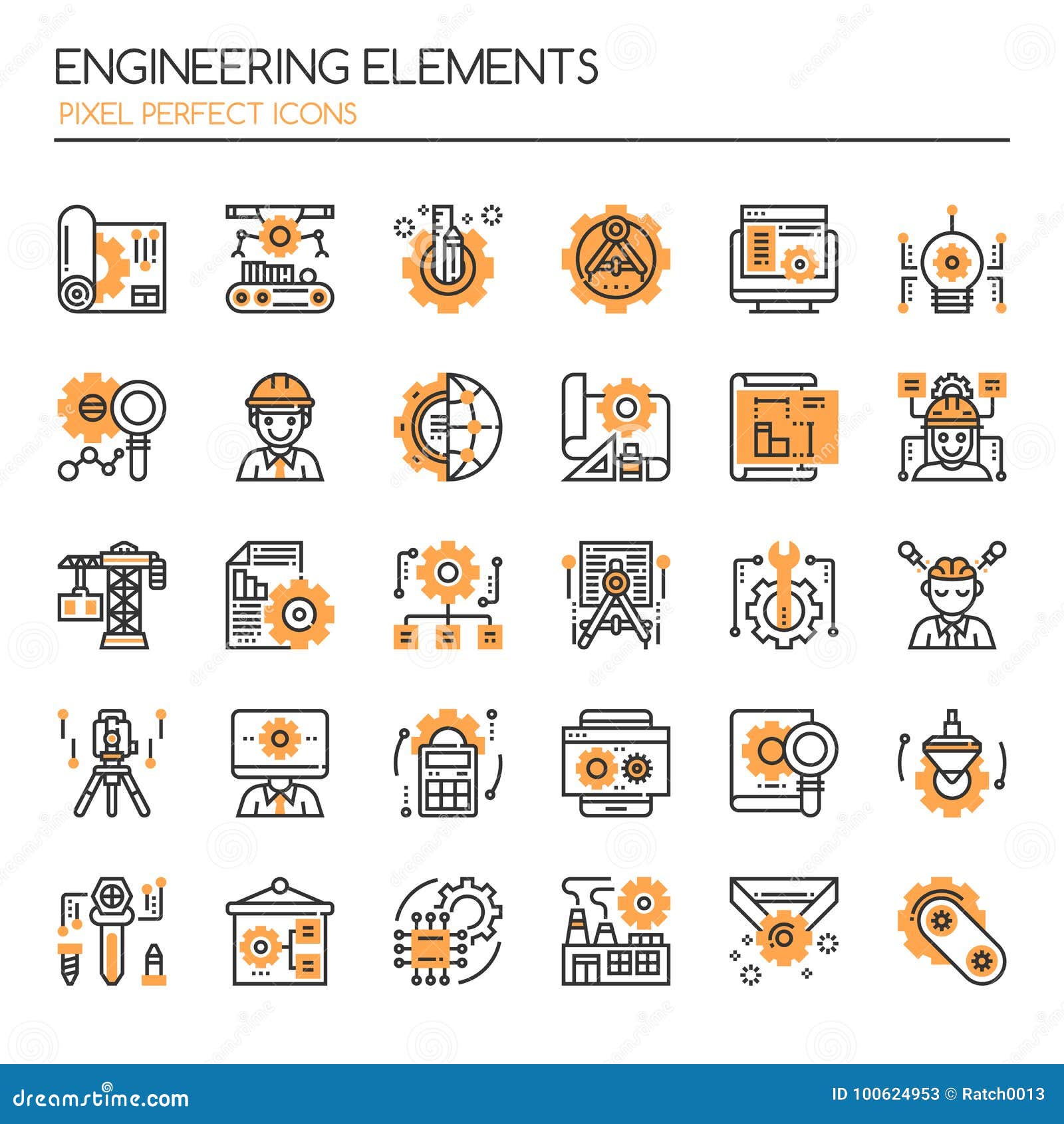 Elementos de la ingeniería ilustración del vector. Ilustración de ...