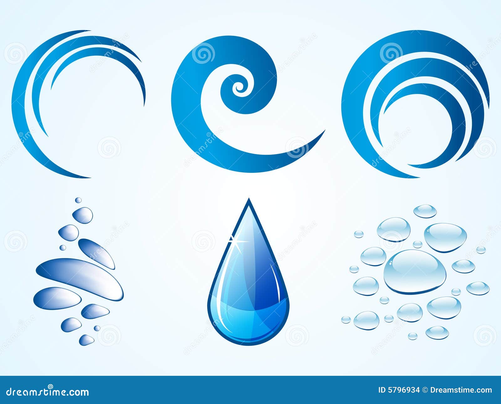 Elementos De La Insignia Del Agua Ilustración del Vector - Ilustración ...