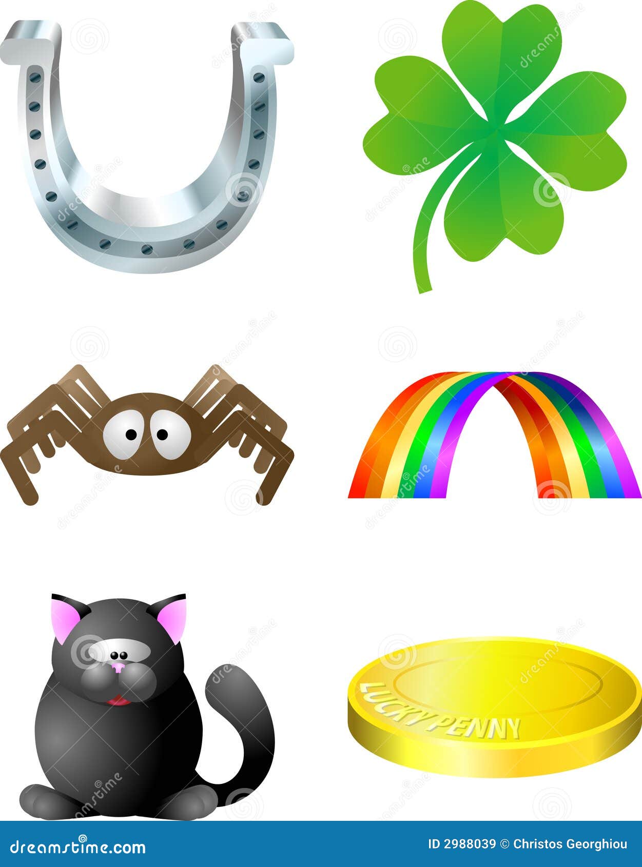 Elementos de la suerte ilustración del vector. Ilustración de suerte ...