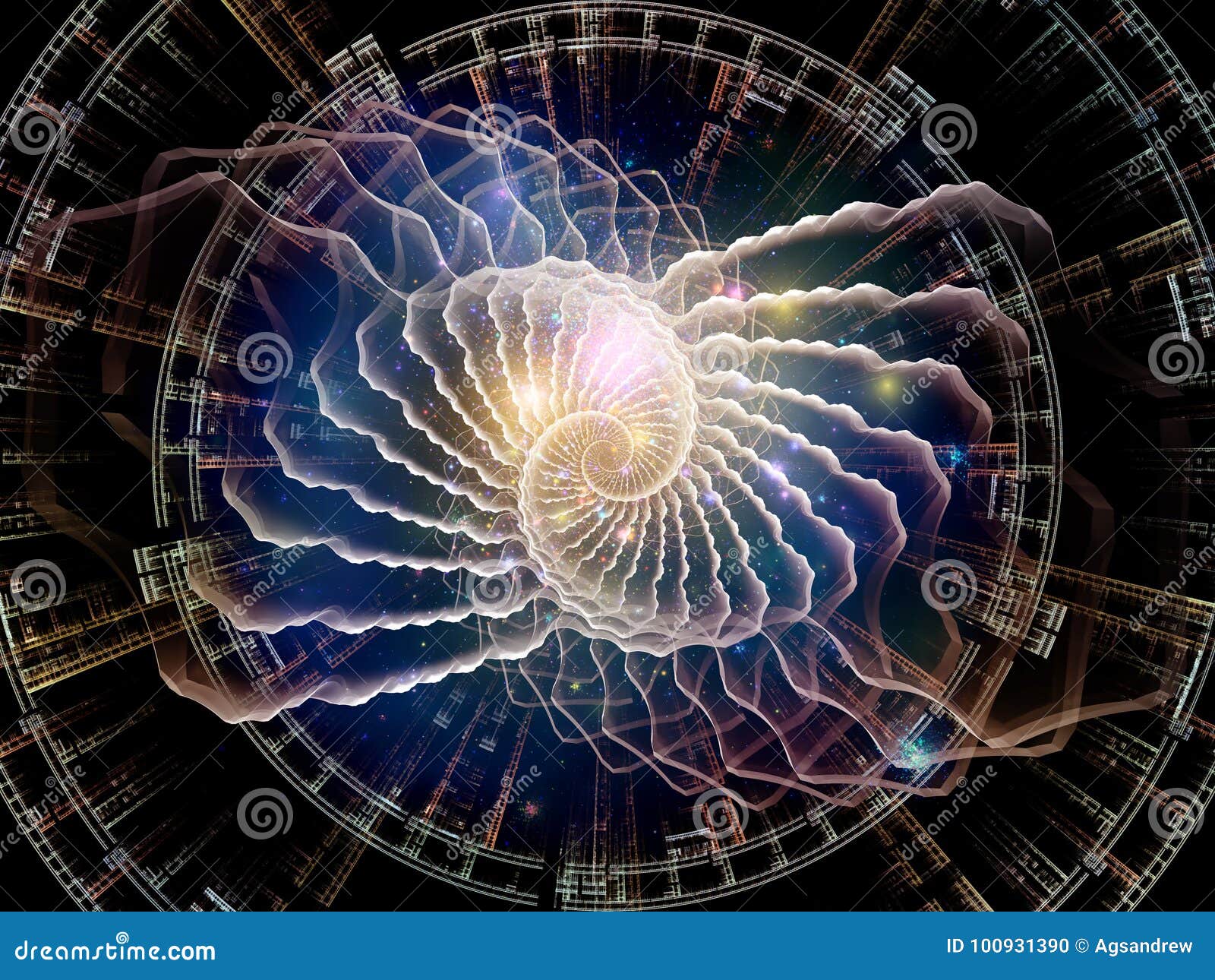 Elementos De La Textura Radial Del Fractal Stock de ilustración ...