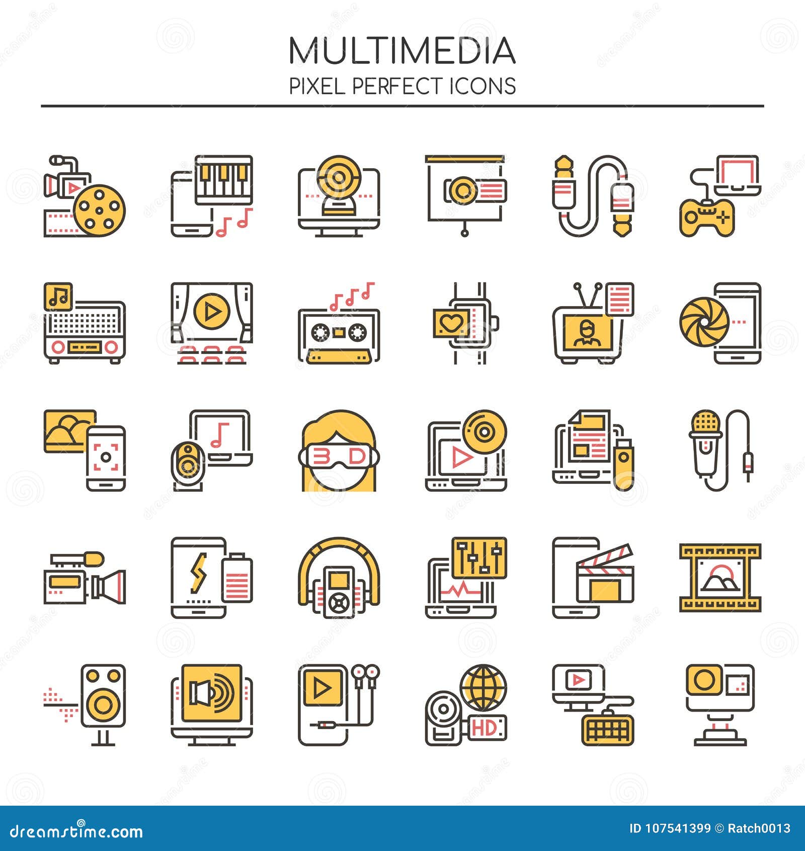 Elementos De Las Multimedias Ilustración del Vector - Ilustración de ...