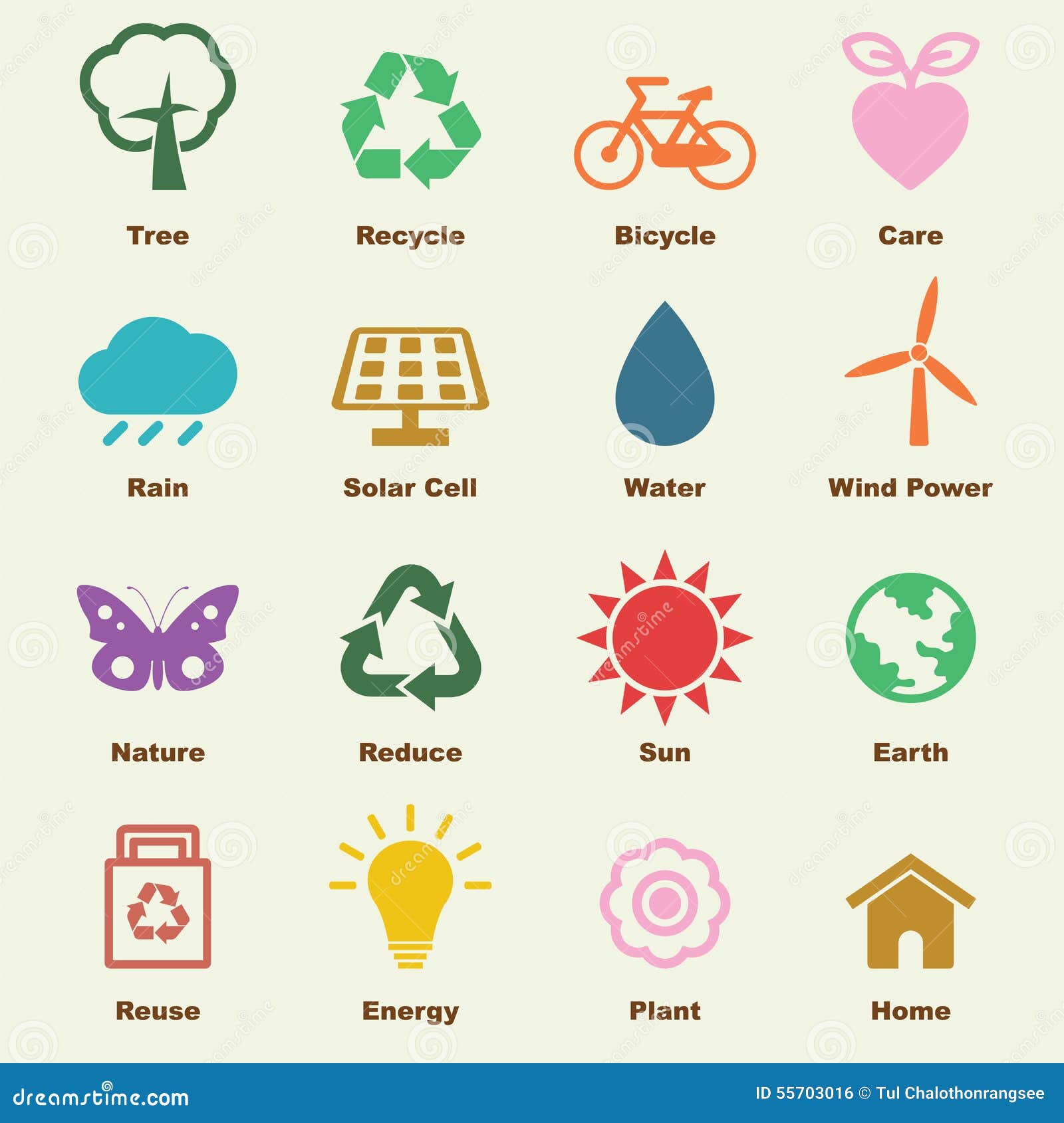 Elementos del ambiente ilustración del vector. Ilustración de verde ...