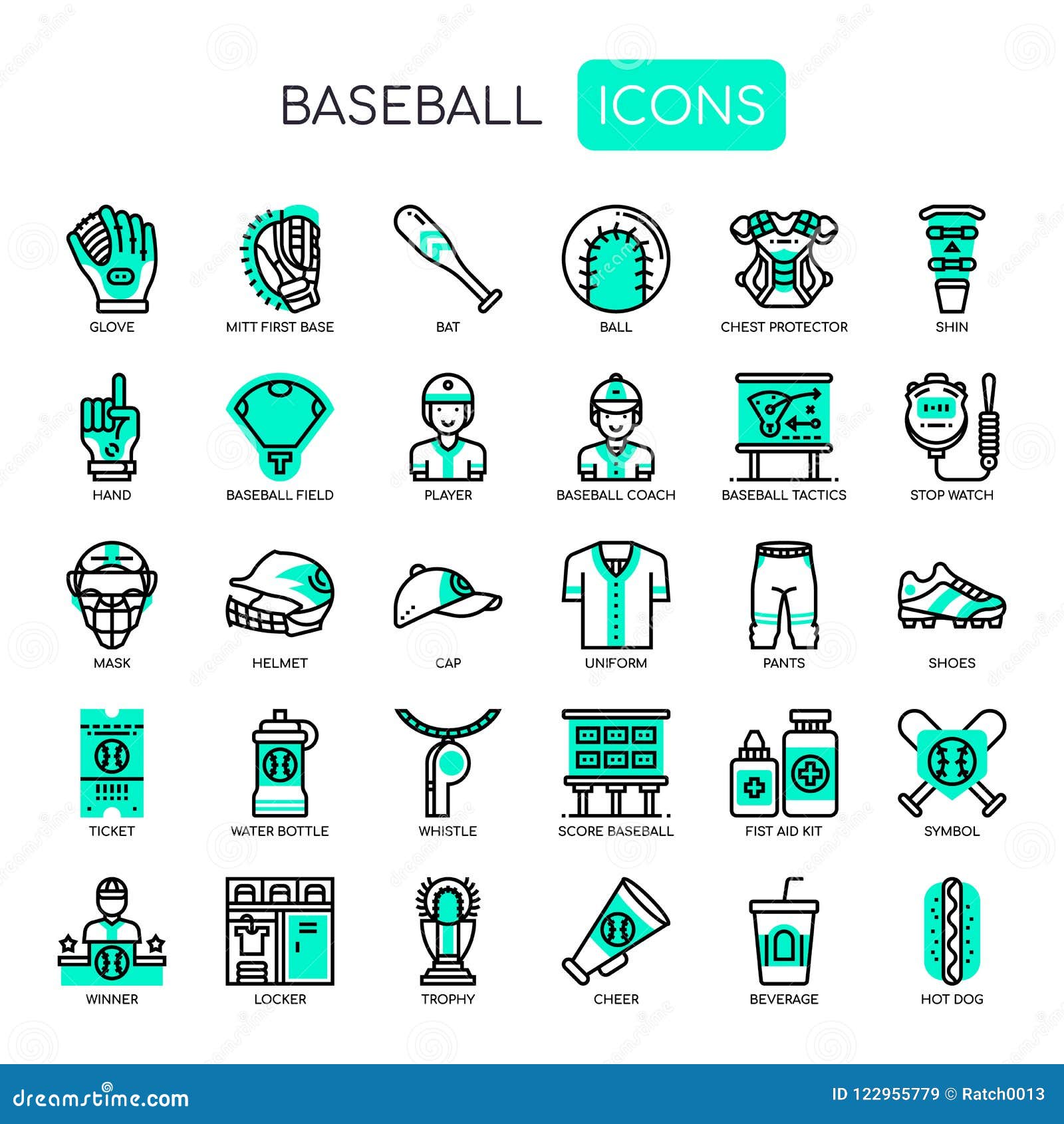 Elementos Del Béisbol, Iconos Perfectos Del Pixel Ilustración del ...