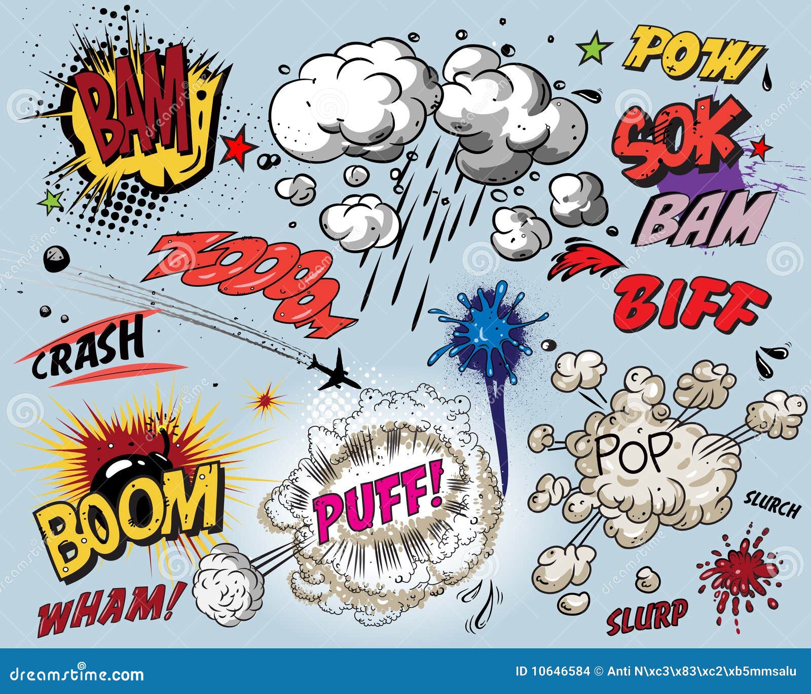 Elementos del cómic ilustración del vector. Ilustración de color - 10646584