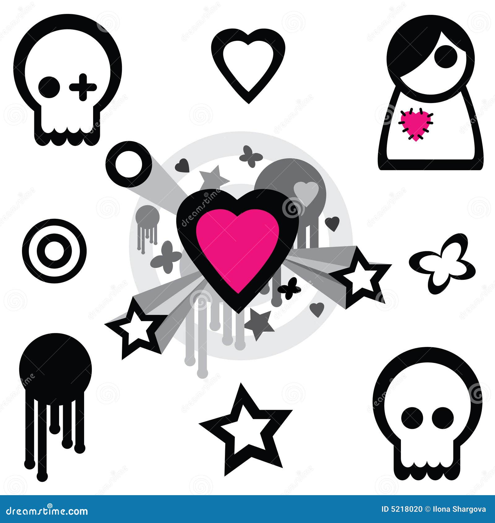 Elementos Del Diseño De Emo Ilustración del Vector - Ilustración de ...