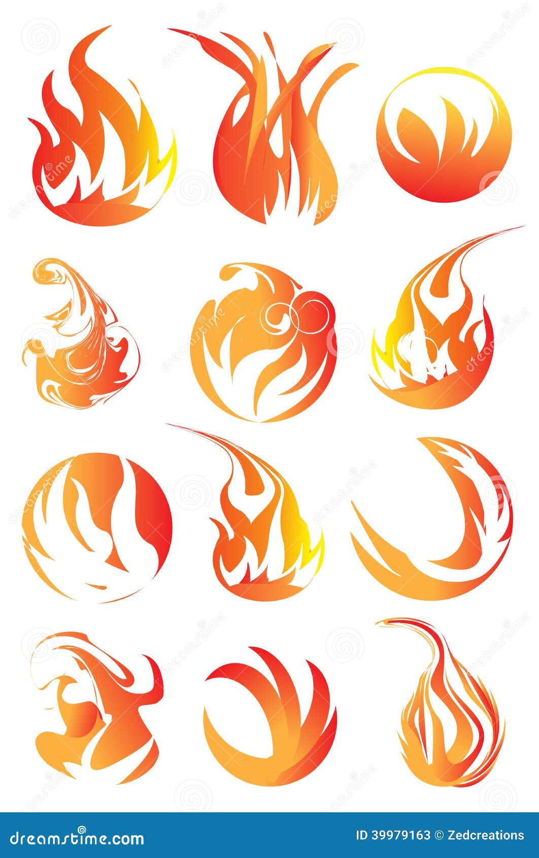 Elementos del fuego ilustración del vector. Ilustración de quema - 39979163