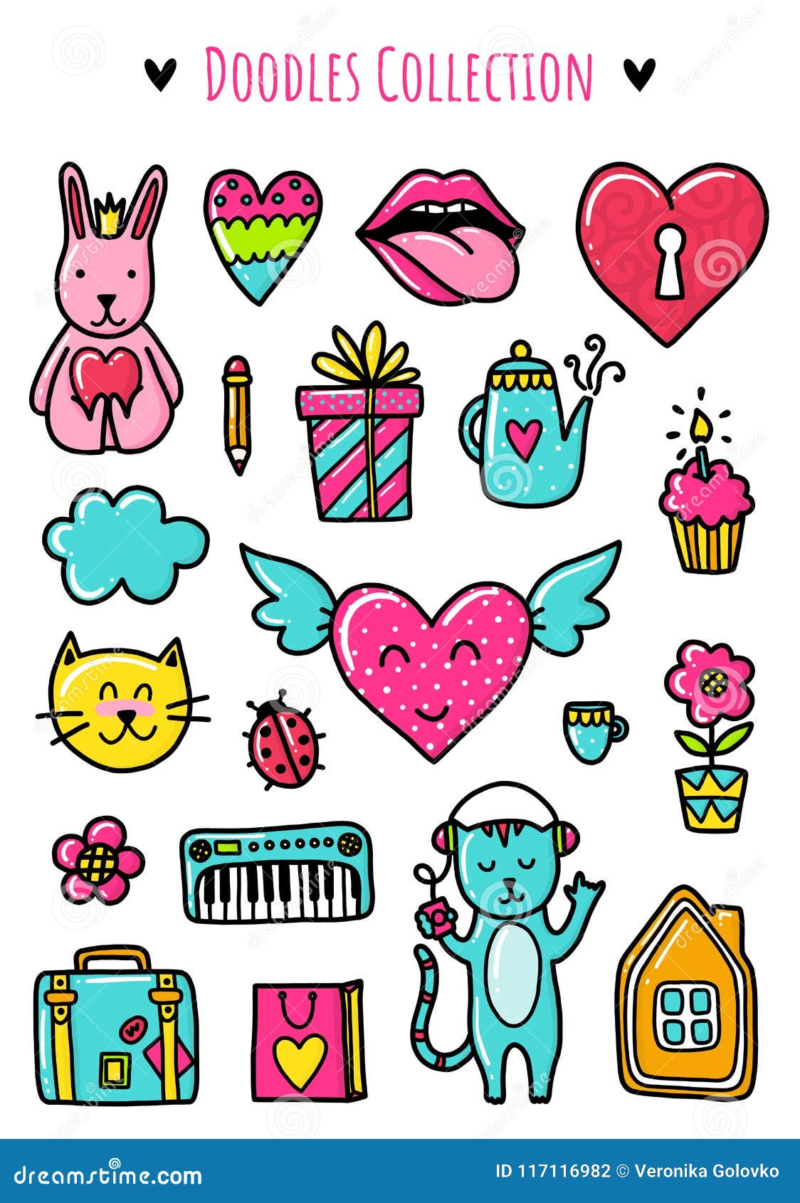 Elementos Del Garabato Del Vector Ilustración del Vector - Ilustración ...